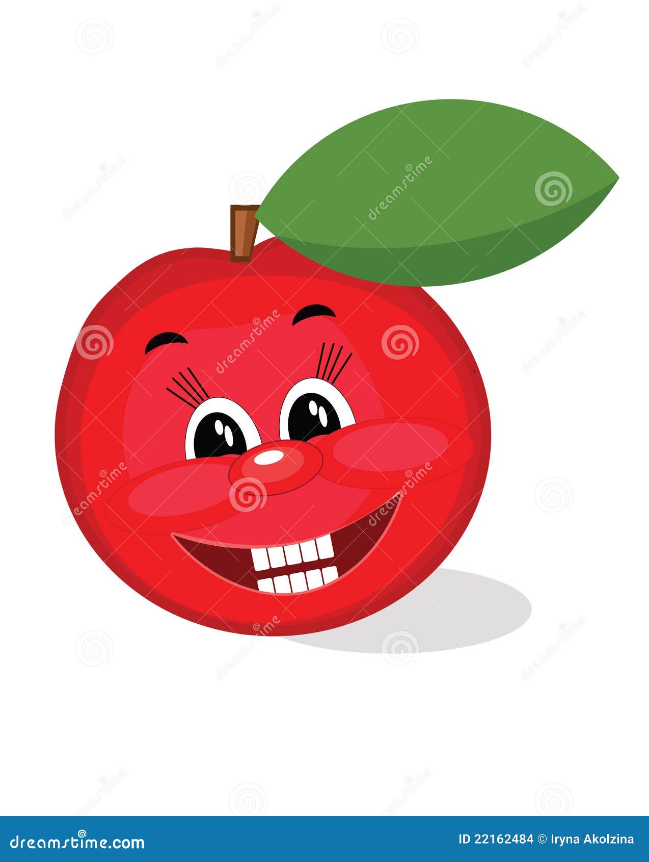 Red apple stock vector. Illustration of apple, smiling - 22162484