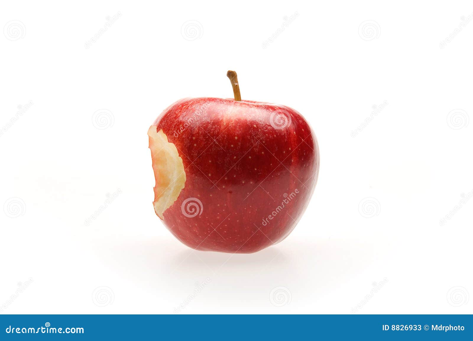 Red apple with bite stock image. Image of apple, diet - 8826933