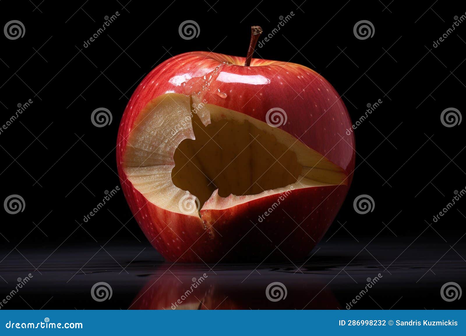 A Red Apple with a Bite Taken Out of it Stock Illustration ...