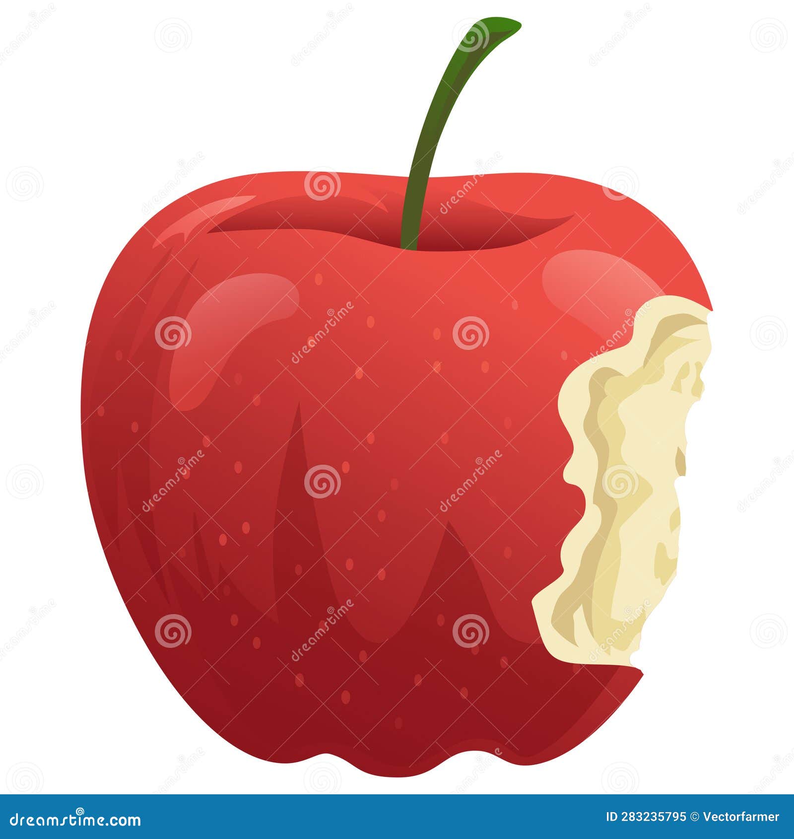 Red Apple Bitten Fresh Fruit Vector Flat Design Stock Vector ...