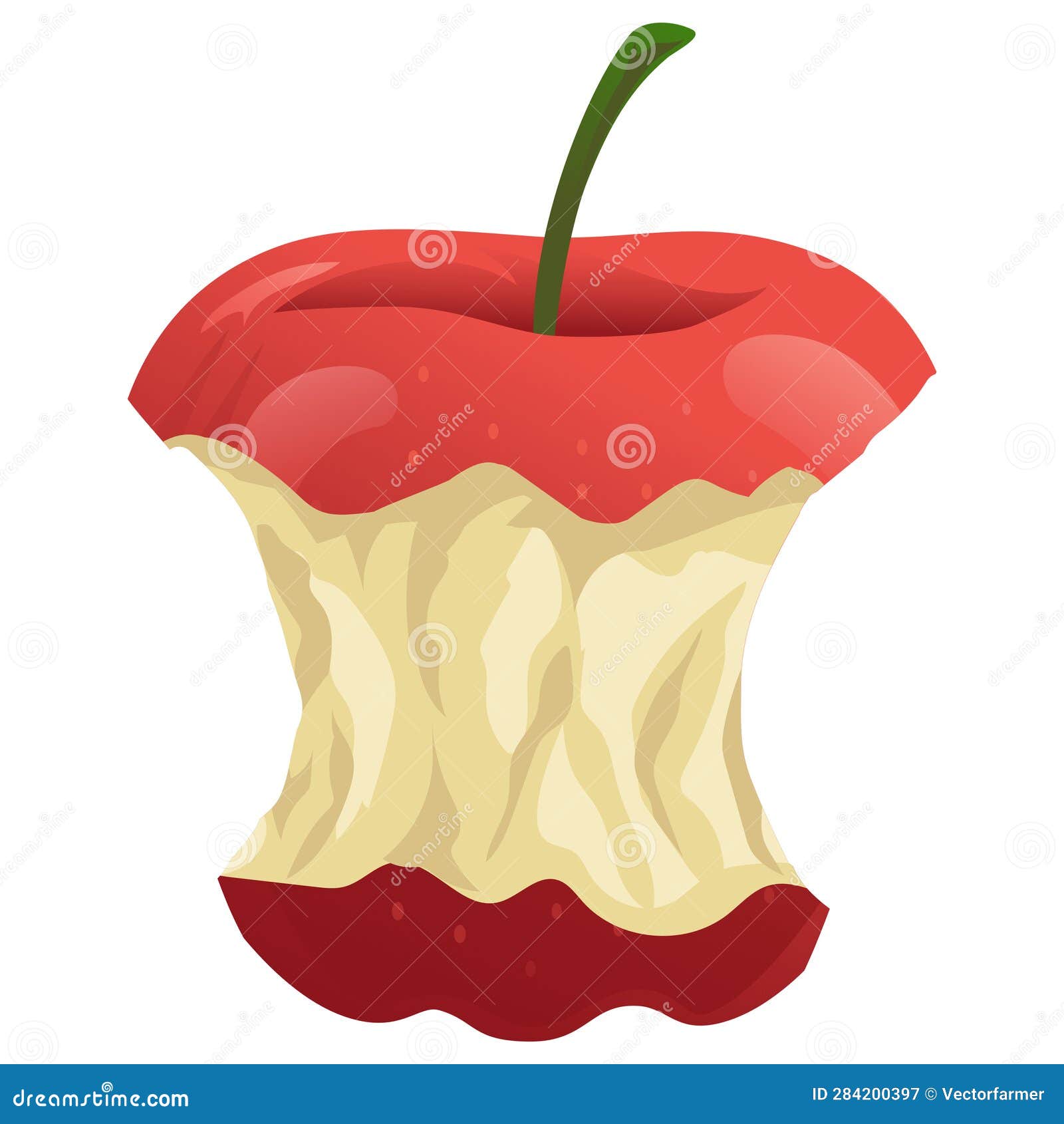 Red Apple Bitten Fresh Fruit Vector Flat Design Illustration Stock ...