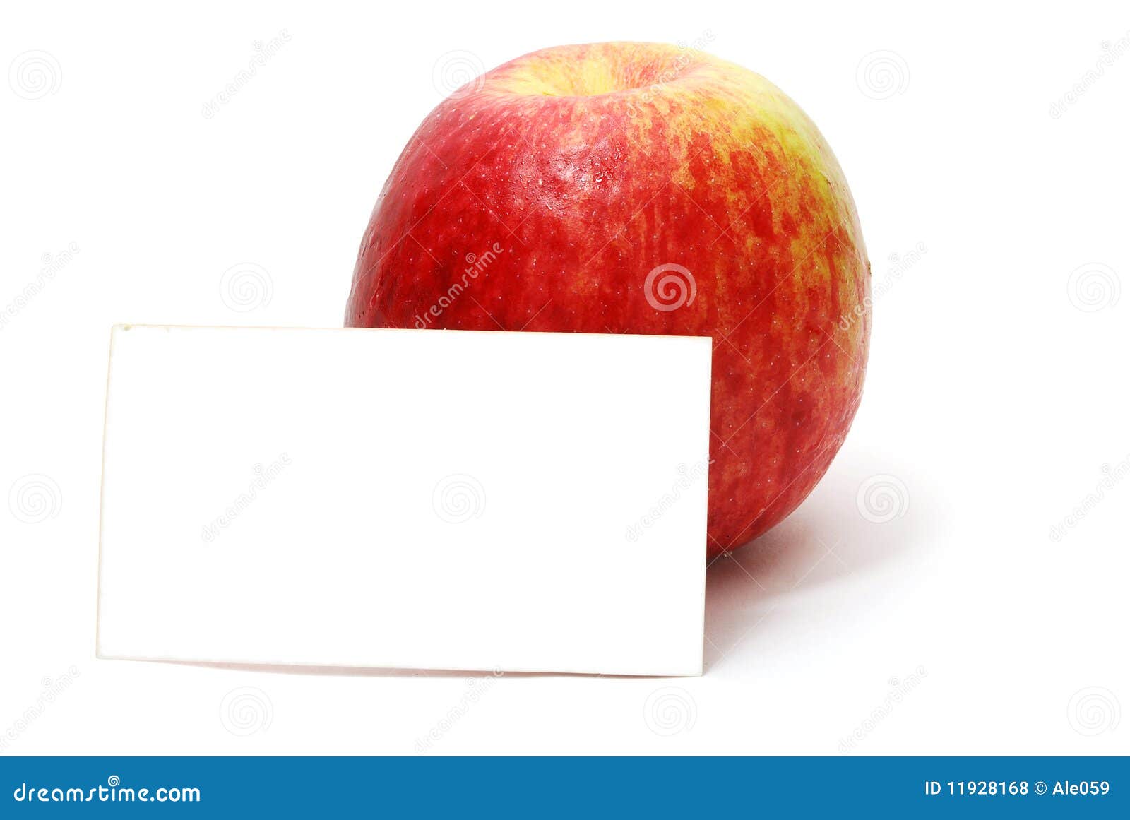 Red Apple with Blank Card stock photo. Image of presentation - 11928168