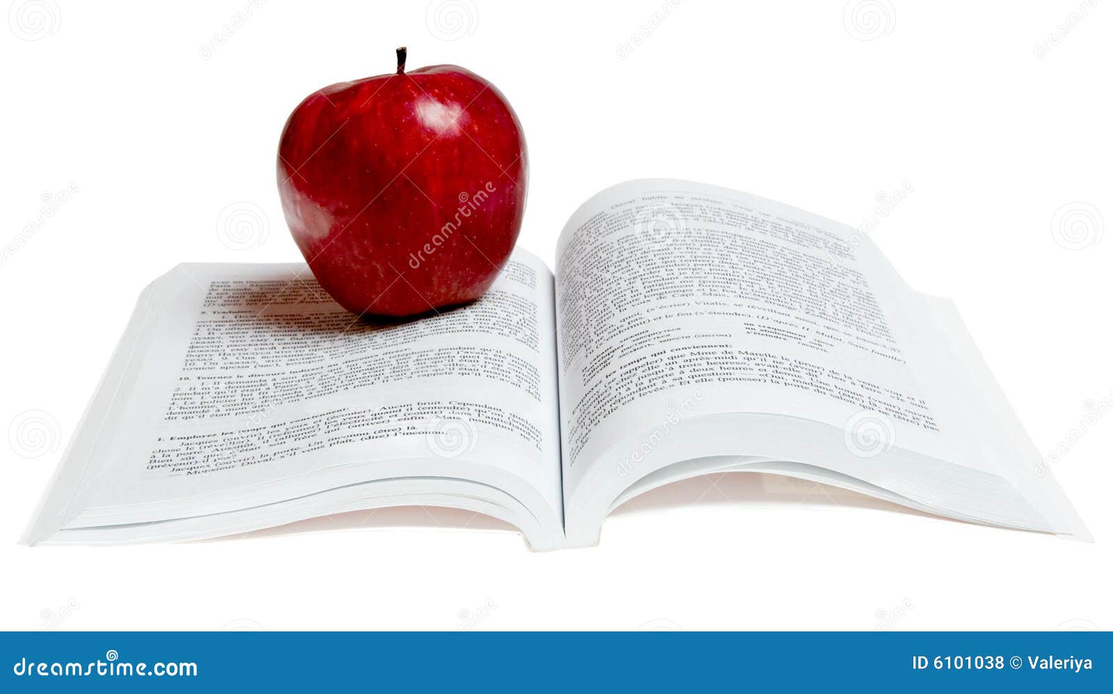 Red apple on a book stock photo. Image of read, class - 6101038