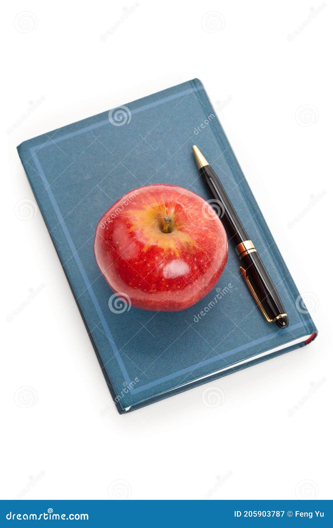 Red apple and book stock image. Image of education, close - 205903787