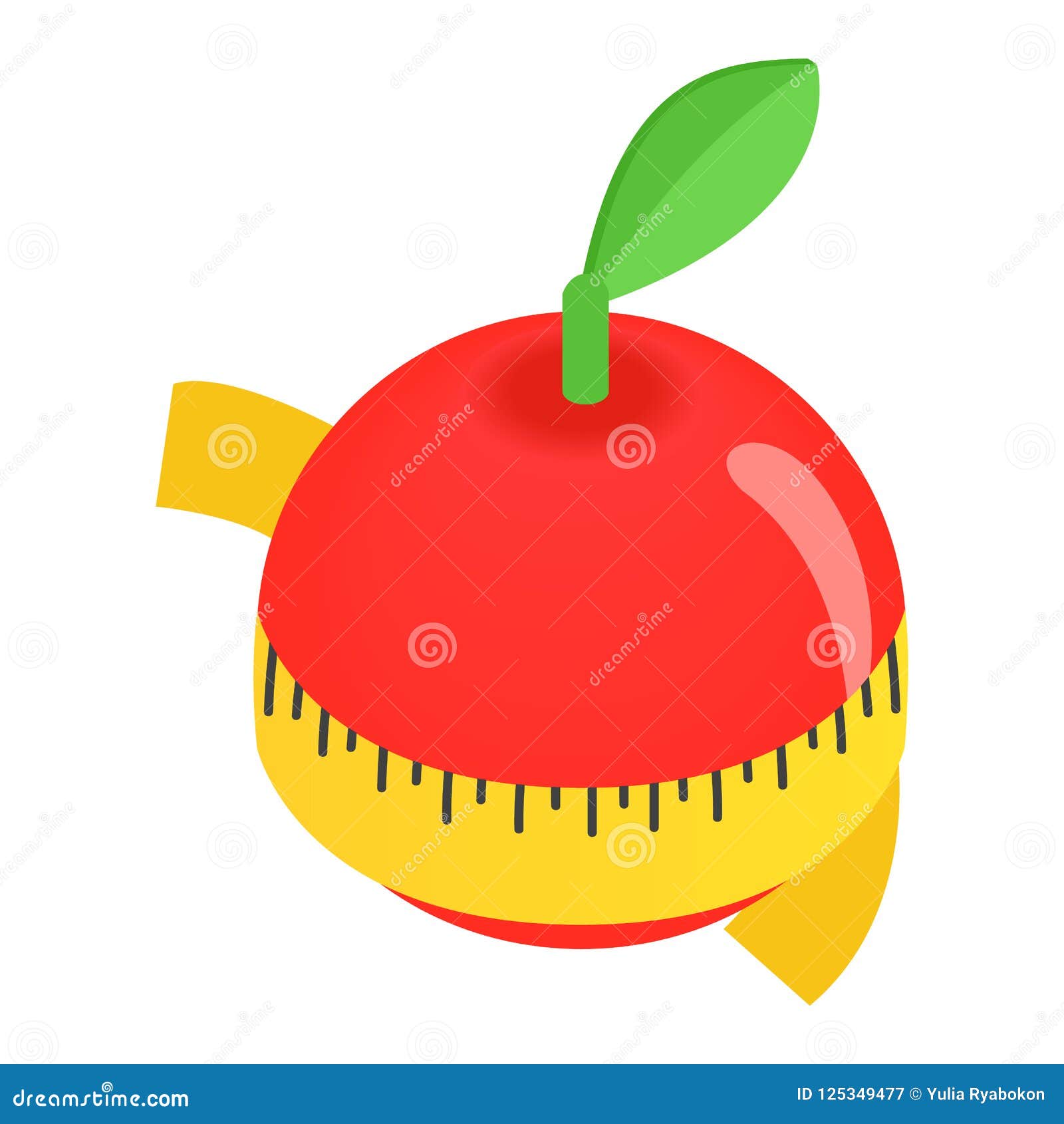 Red Apple Centimeter Isometric 3d Icon Stock Illustration ...