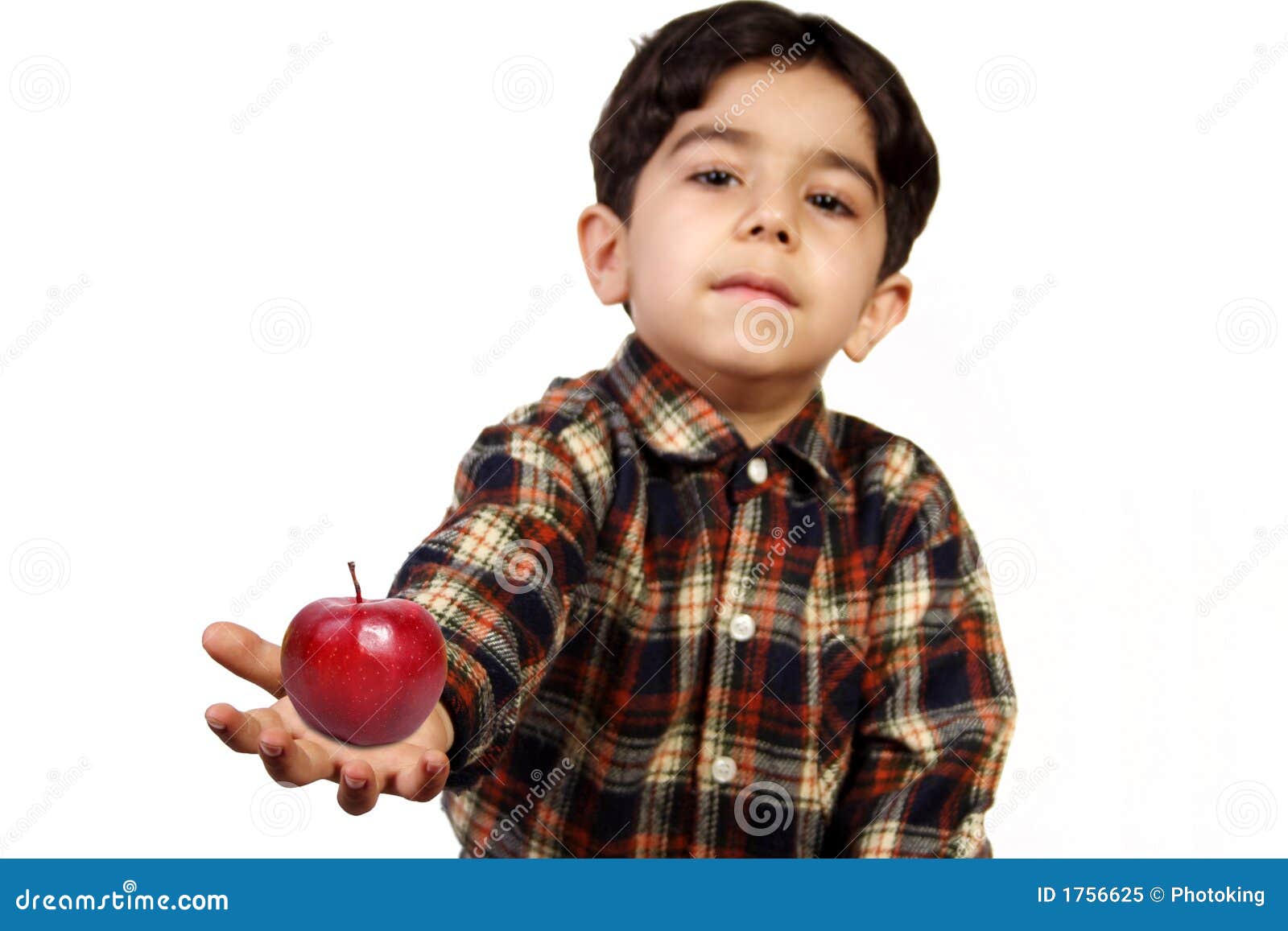 RED APPLE in CHILD HAND stock image. Image of fruit, nourishment - 1756625