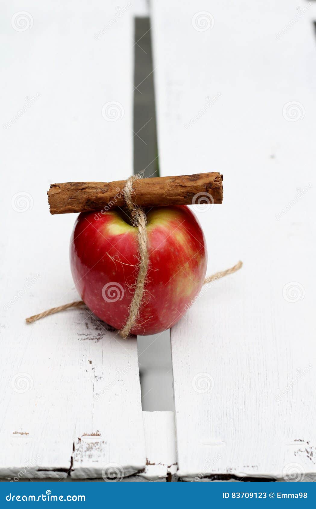 Red Apple With Cinnamon Stick And String Stock Image Image Of Christmas Shallow 83709123