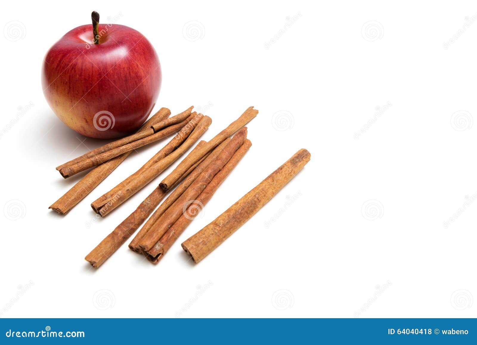 Red Apple and Cinnamon Sticks Stock Photo - Image of healthy, nutrition ...