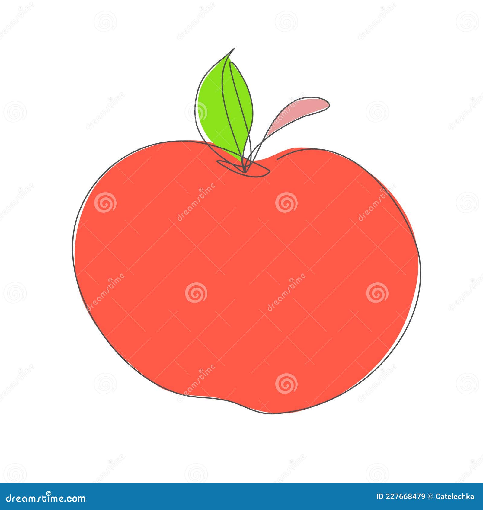 Red Apple Outline