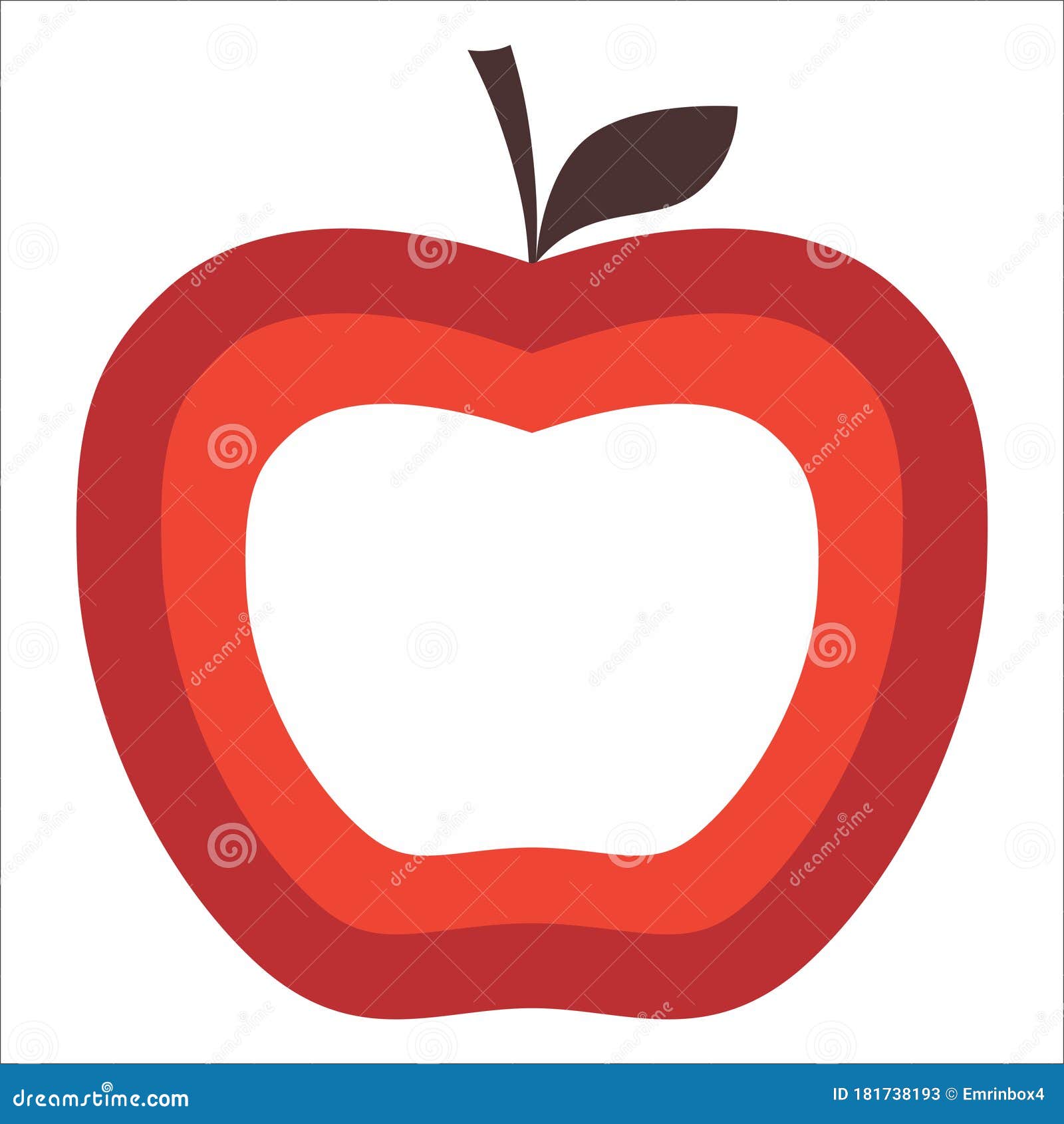 Red Apple in Contour Style Illustration Stock Illustration ...