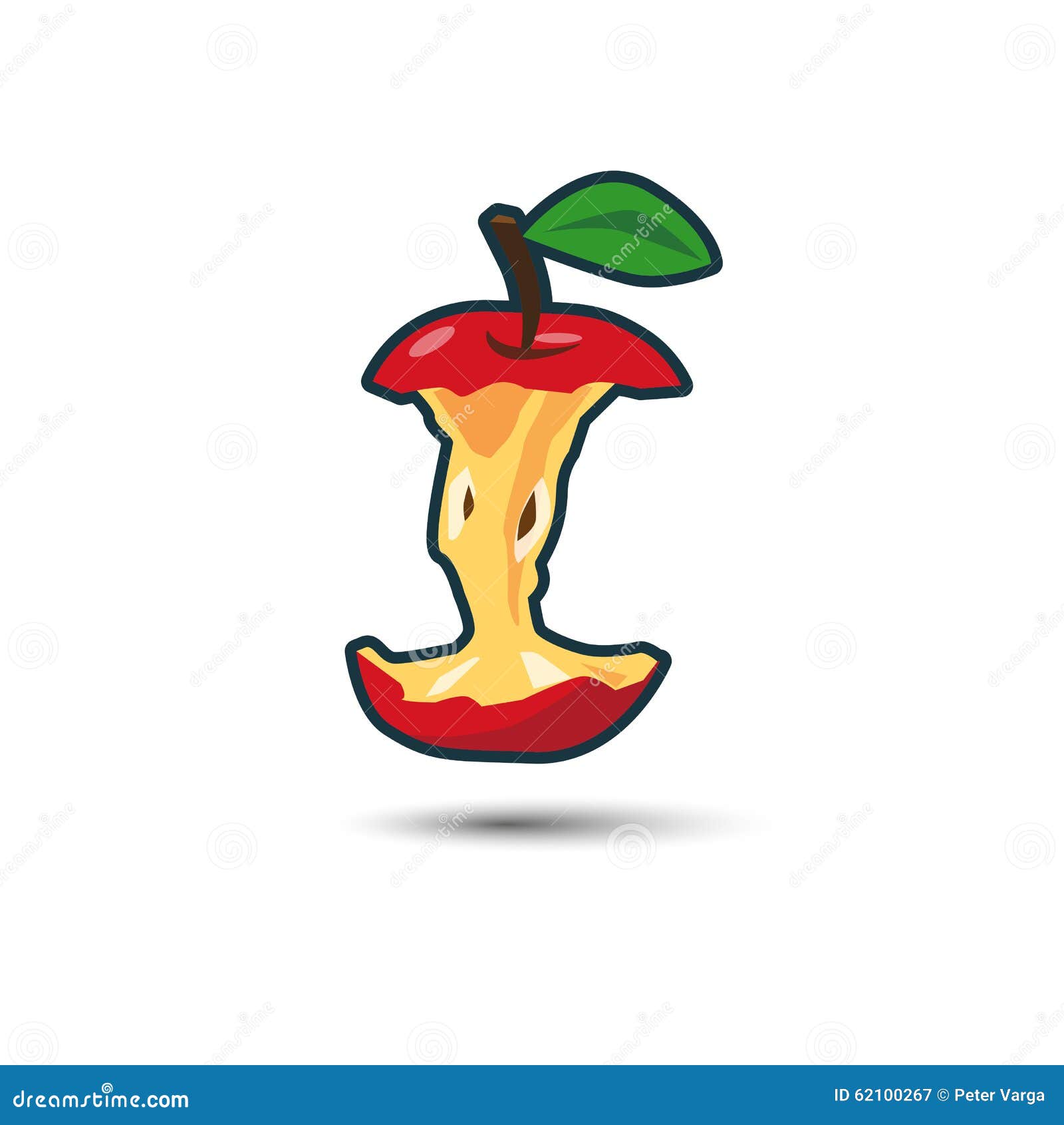 Red Apple Core Vector Cartoon | CartoonDealer.com #156648011