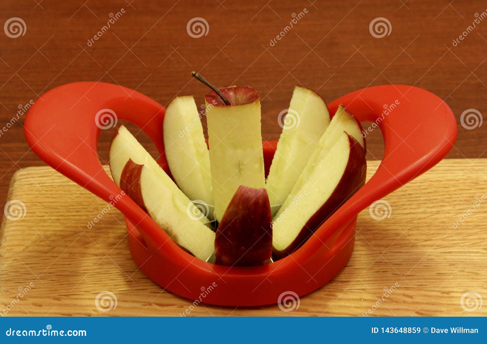 Red Apple cut and Cored stock image. Image of sliced - 143648859