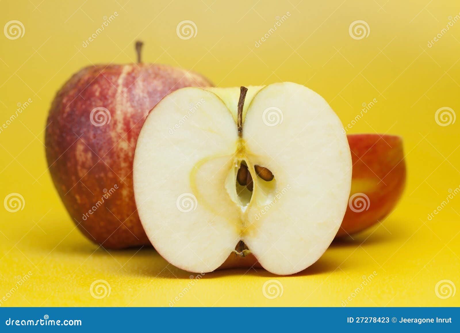 Red apple with cut slices stock image. Image of seasons - 27278423