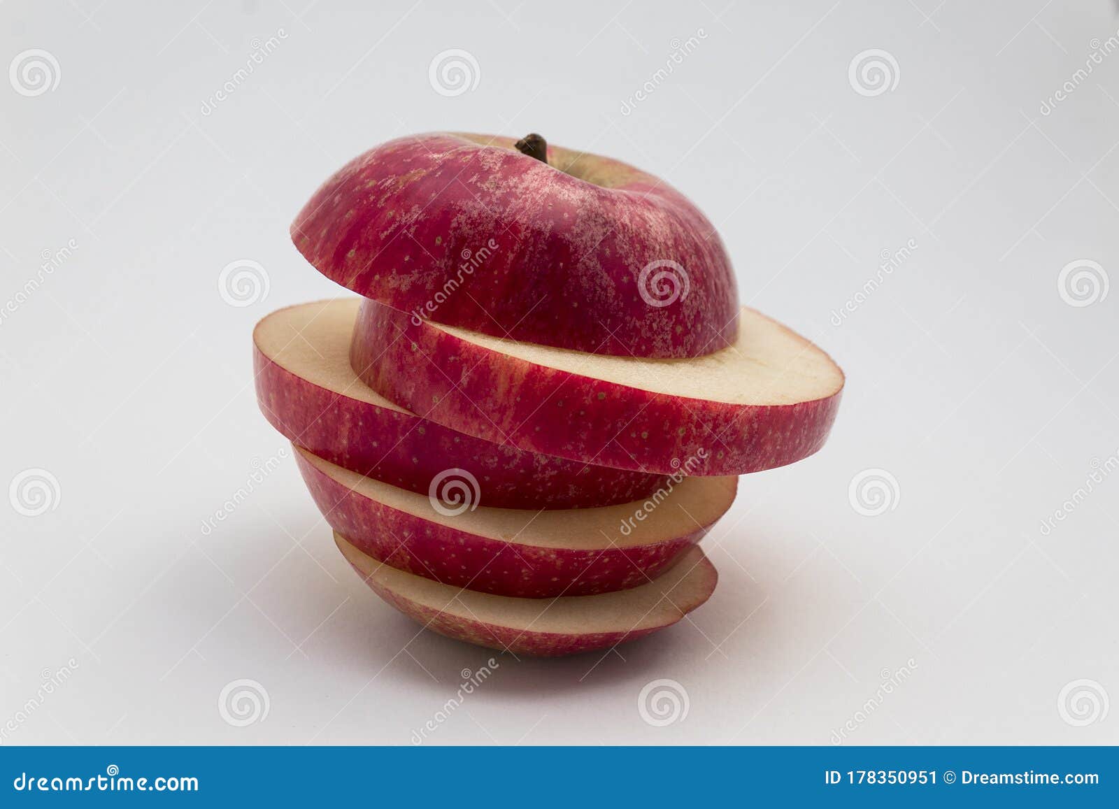 Red Apple Cut on White Background Stock Image - Image of autumn ...