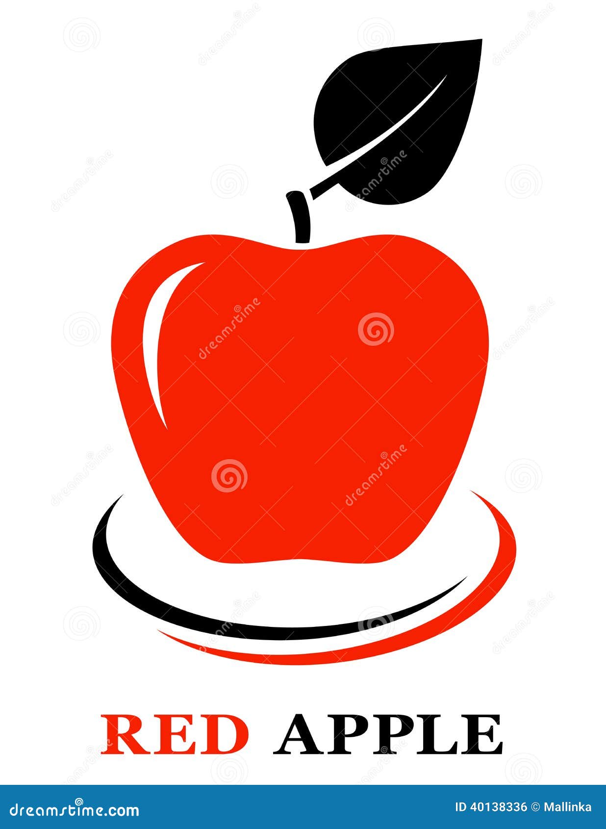 Red apple stock vector. Illustration of natural, plant - 40138336