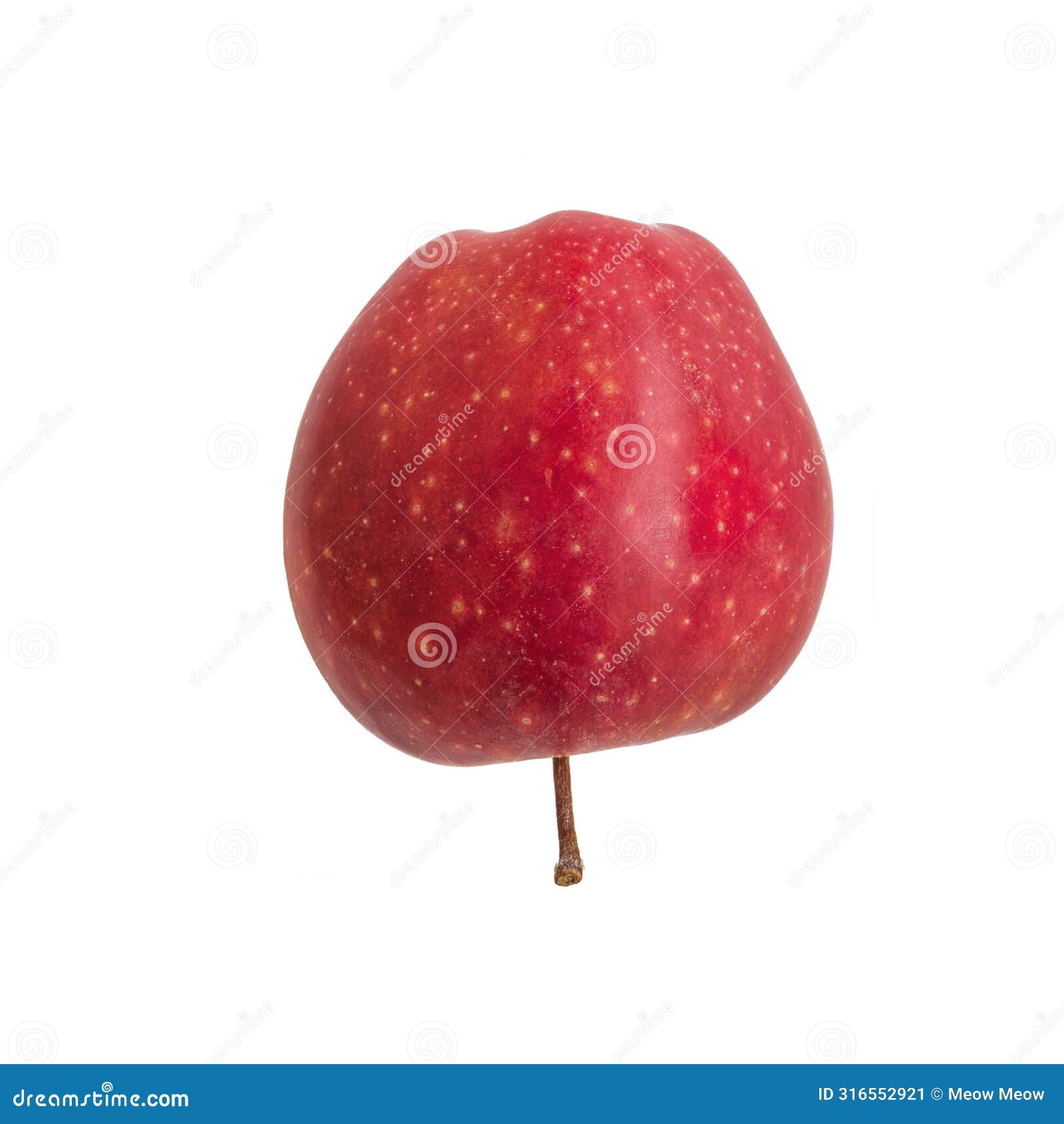 Red Apple with Dots Isolated on White Background, Side View, There is ...