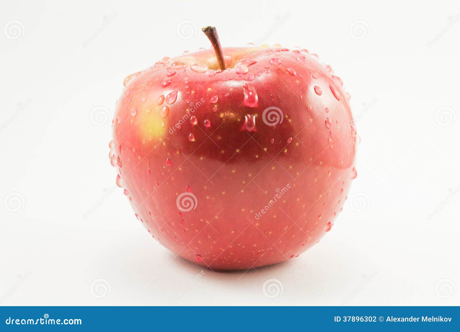 Red apple with drops stock photo. Image of fruit, soft - 37896302