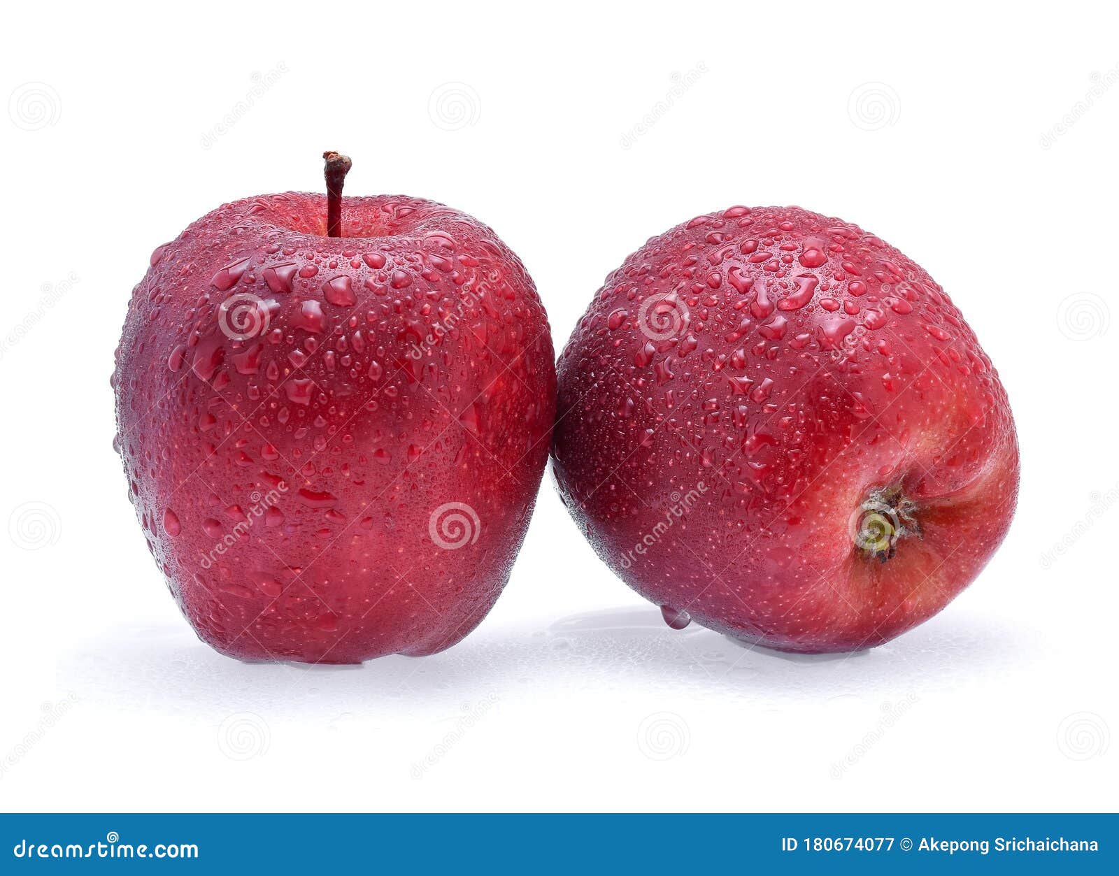 Red Apple with Drops of Water Stock Image - Image of freshness, healthy ...