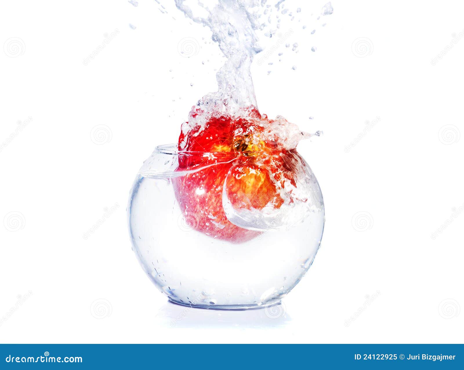 Red apple falls in water stock image. Image of fruits - 24122925