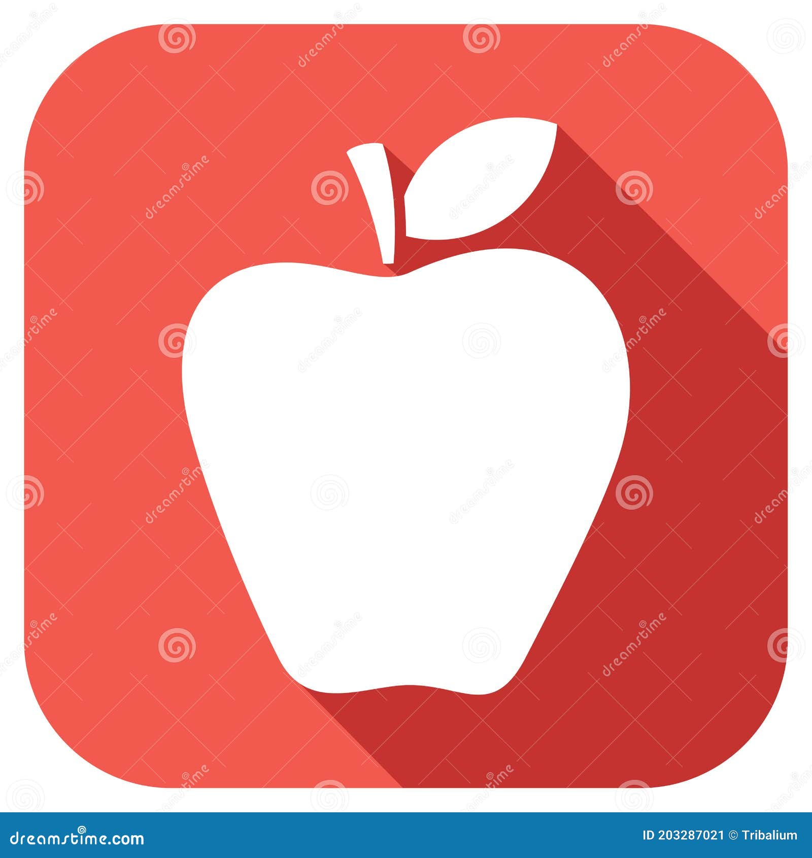 Red Apple Flat Icon Vector Illustration Stock Vector - Illustration of ...