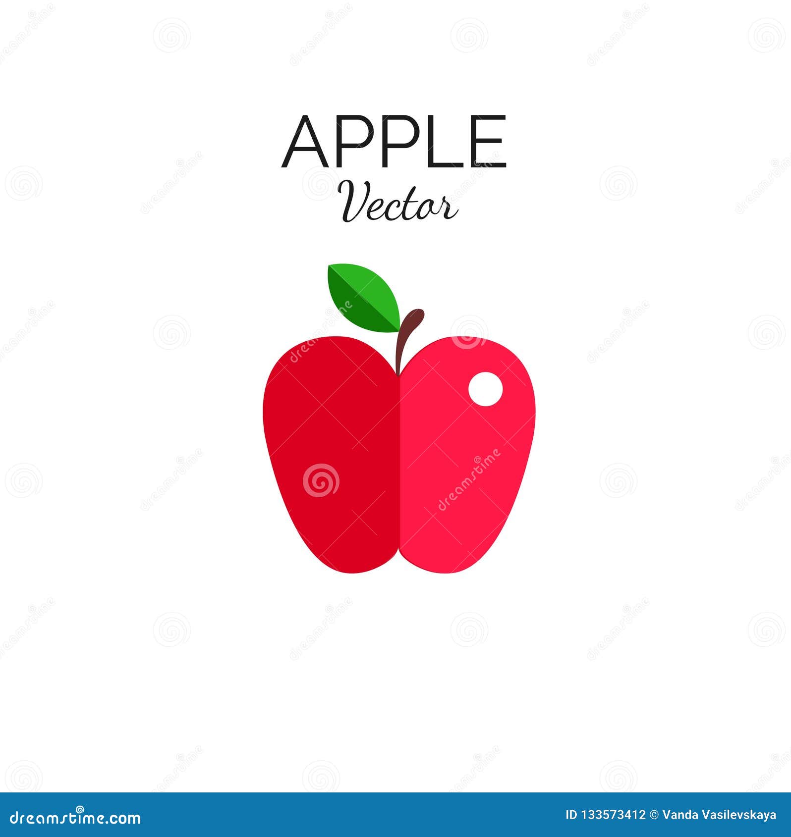 Red Apple Flat Style Icon, Symbol. Vector Stock Vector - Illustration ...
