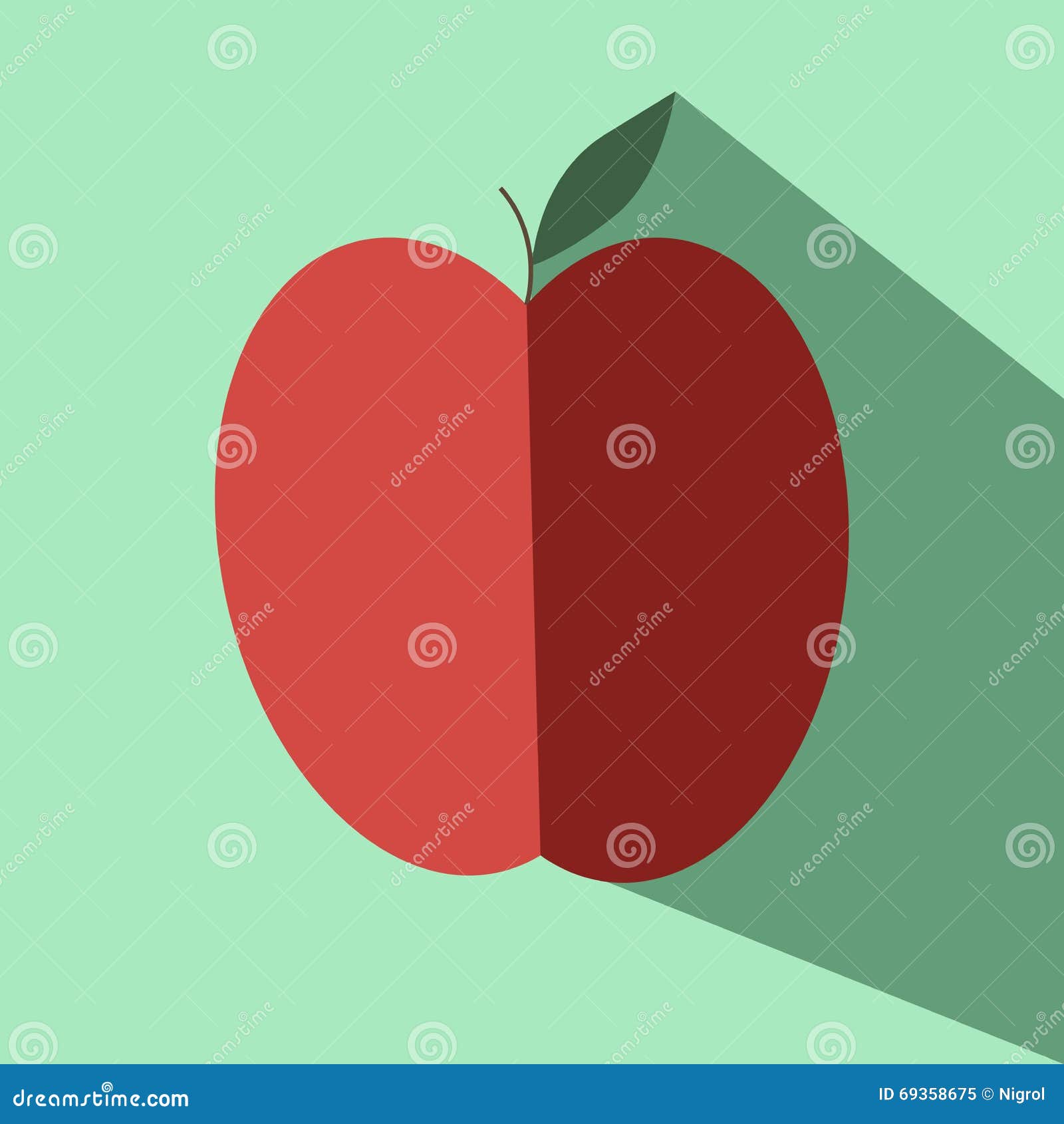 Red Apple Flat Vector Icon stock illustration. Illustration of ...