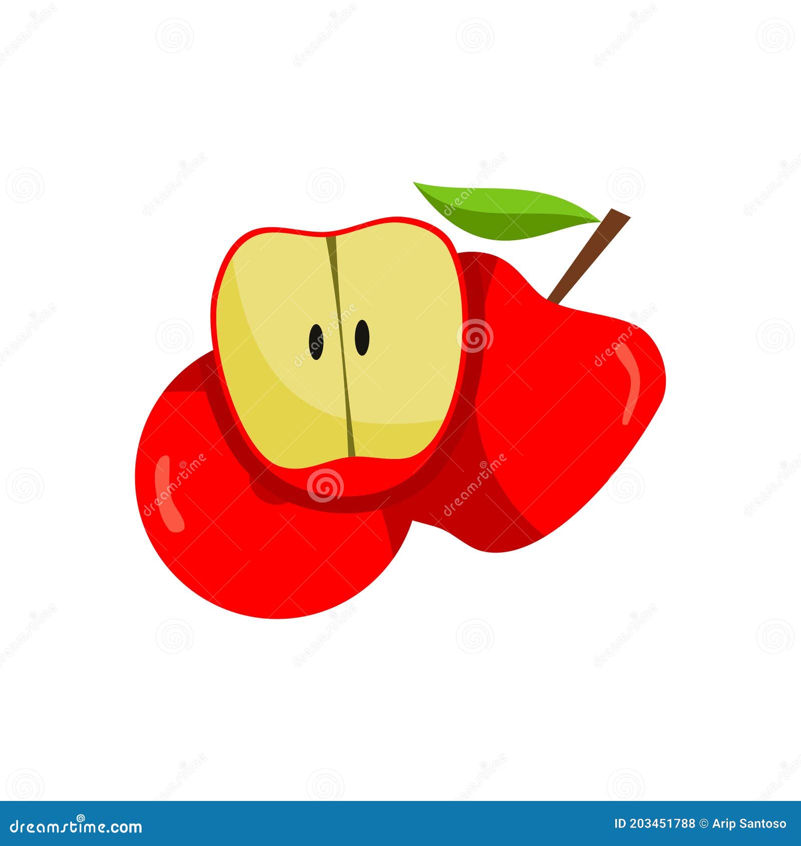 Red Apple Fruit Design Sign Illustration Isolated Stock Vector ...