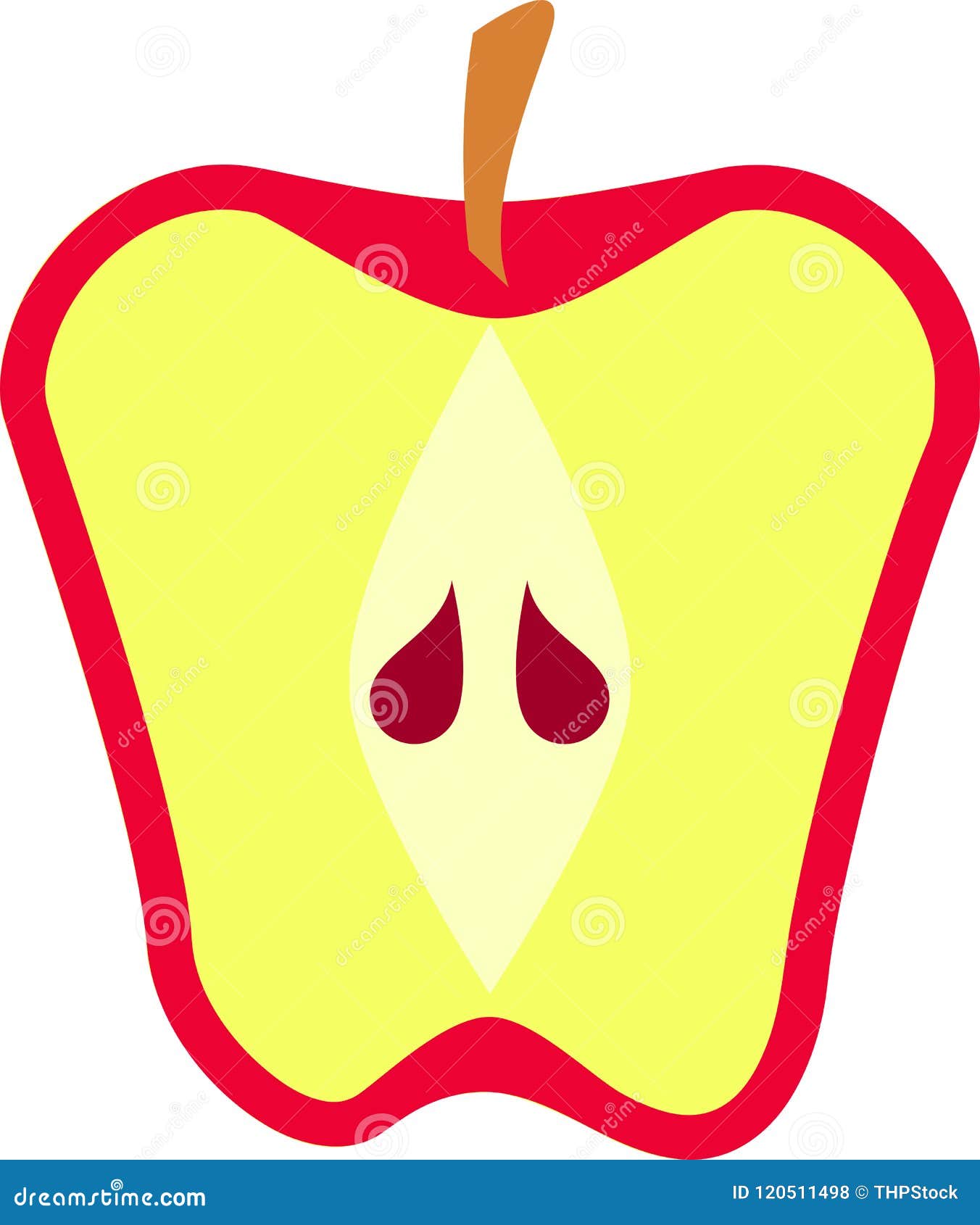 Red Apple Fruit Halved Vector Isolated Stock Vector - Illustration of ...