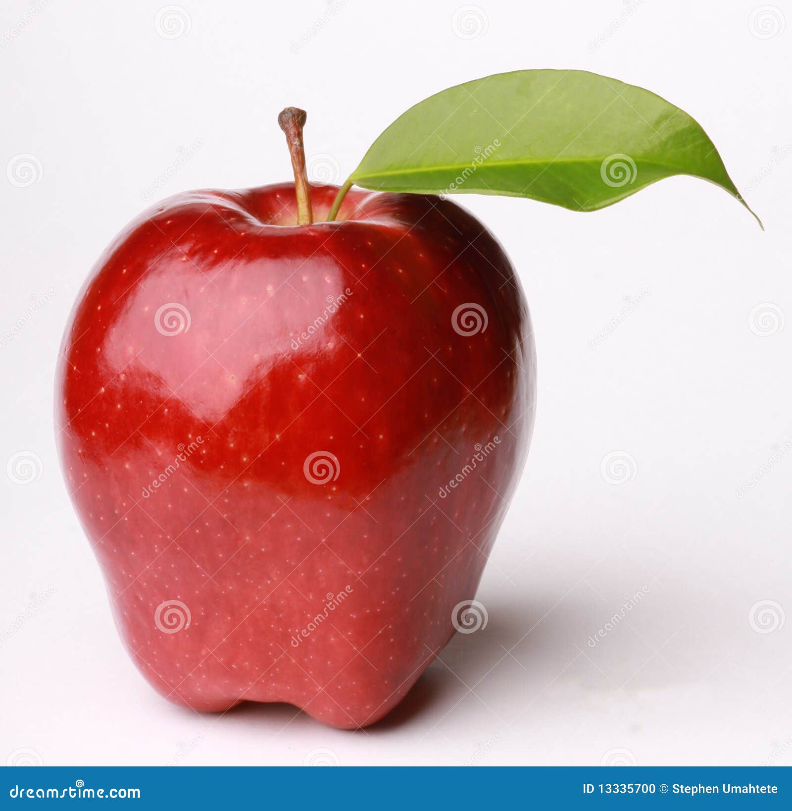 Red Apple Fruit with Leaf stock photo. Image of freshness - 13335700
