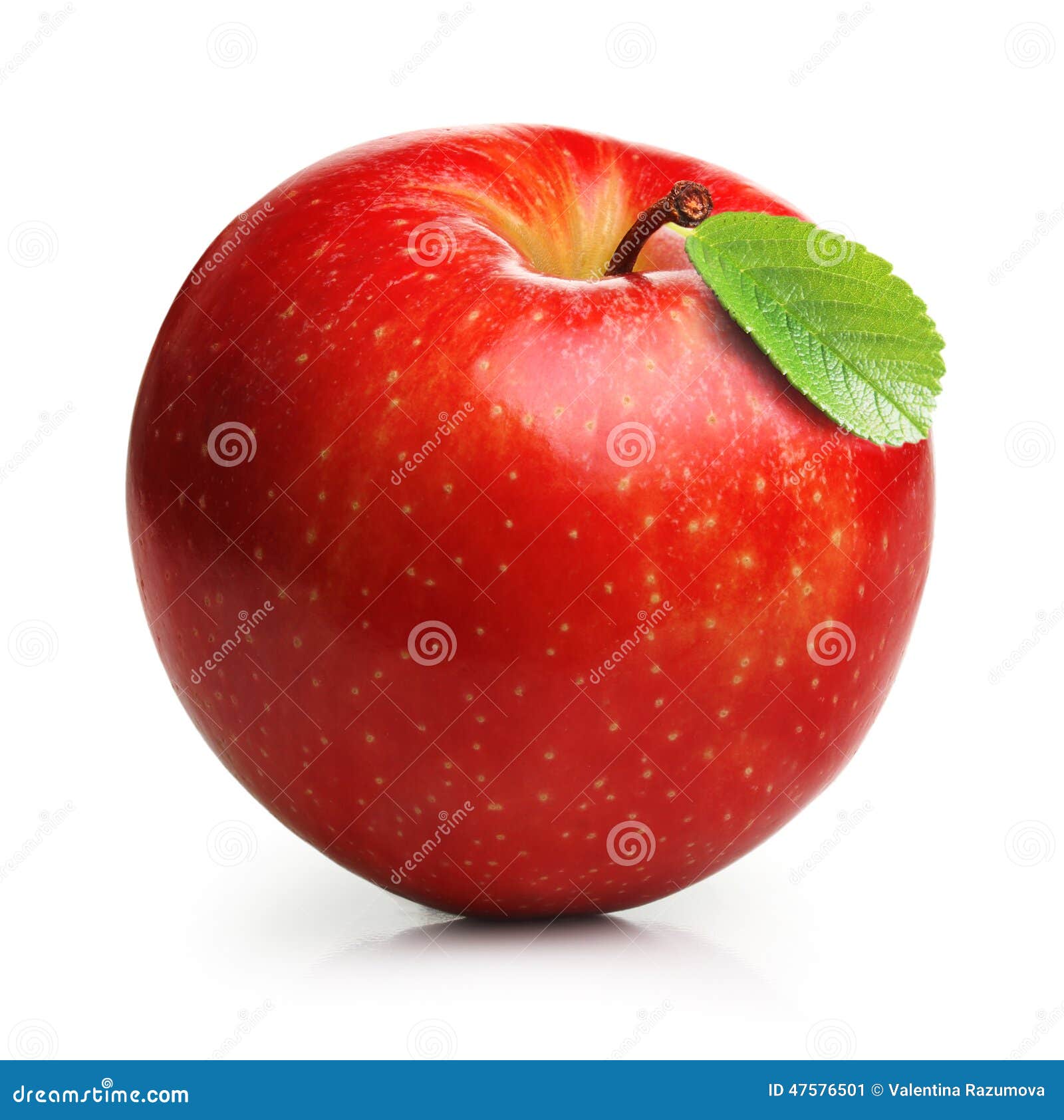 Red apple fruit with leaf stock image. Image of leaf - 47576501