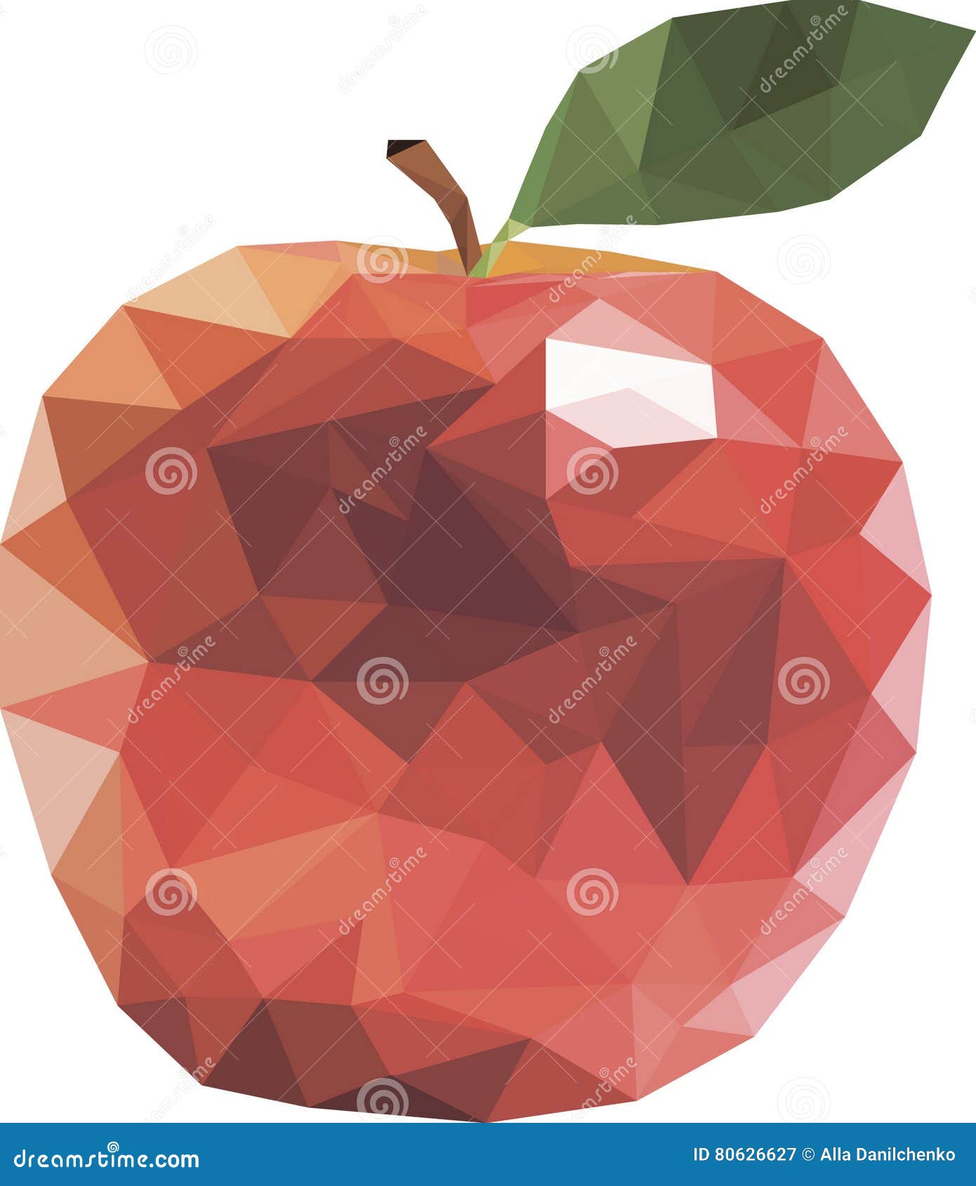Red Apple Fruit in Low Poly Design Stock Vector - Illustration of apple ...