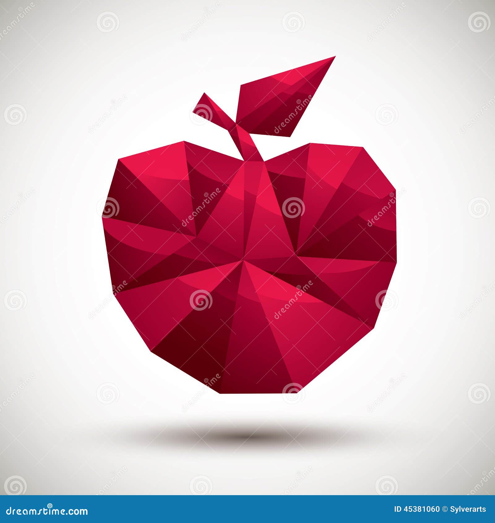 Red Apple Geometric Icon Made in 3d Modern Style Stock Vector ...