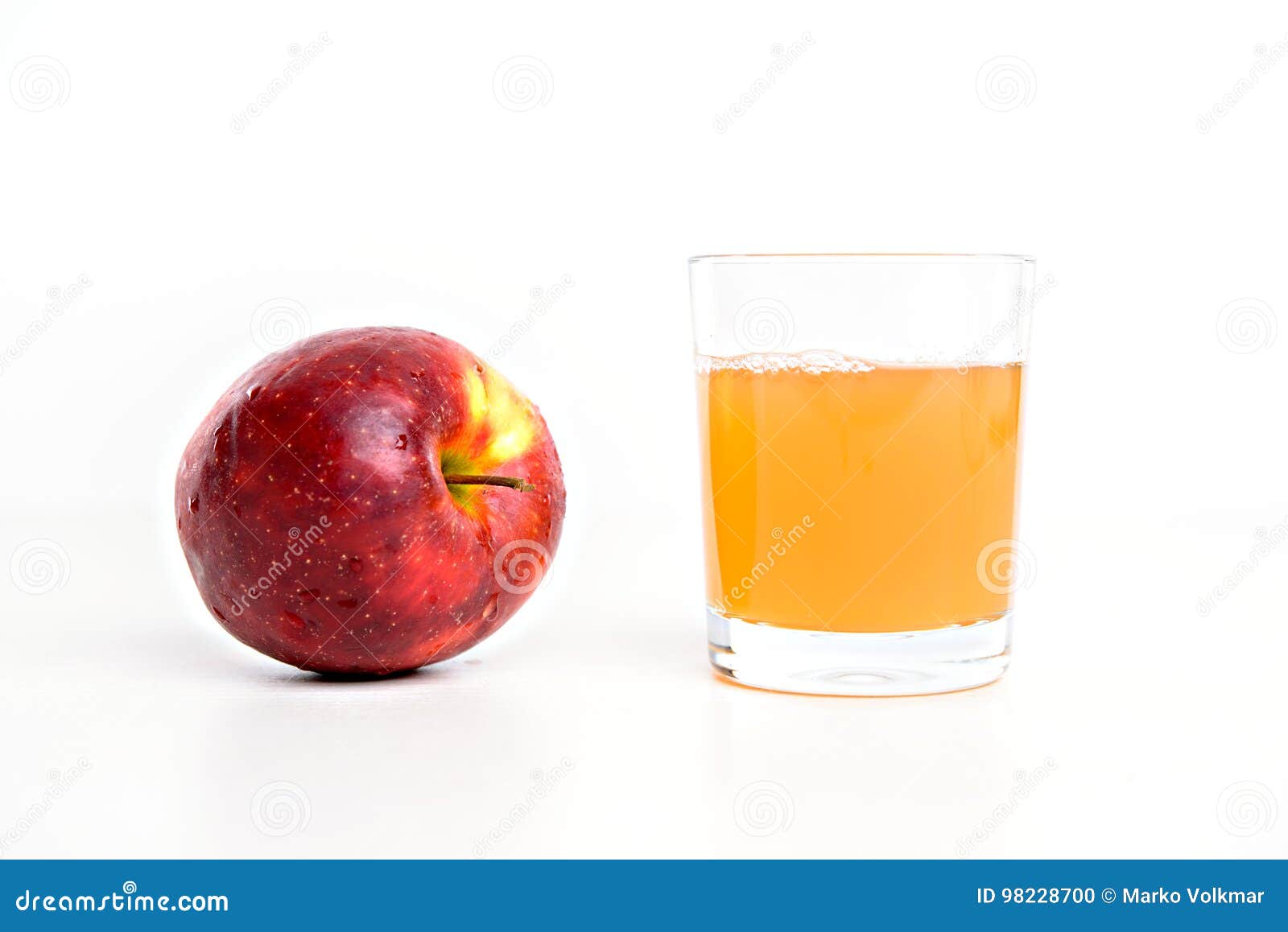 Red Apple with Glass of Naturally Cloudy Juice Stock Photo - Image of ...