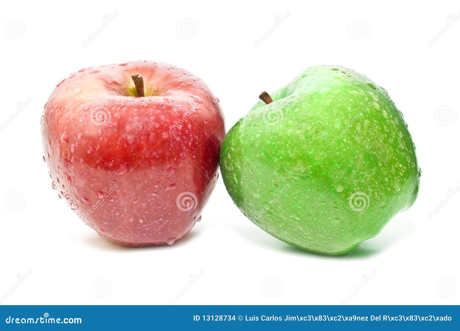 Red apple and green apple stock photo. Image of isolated - 13128734