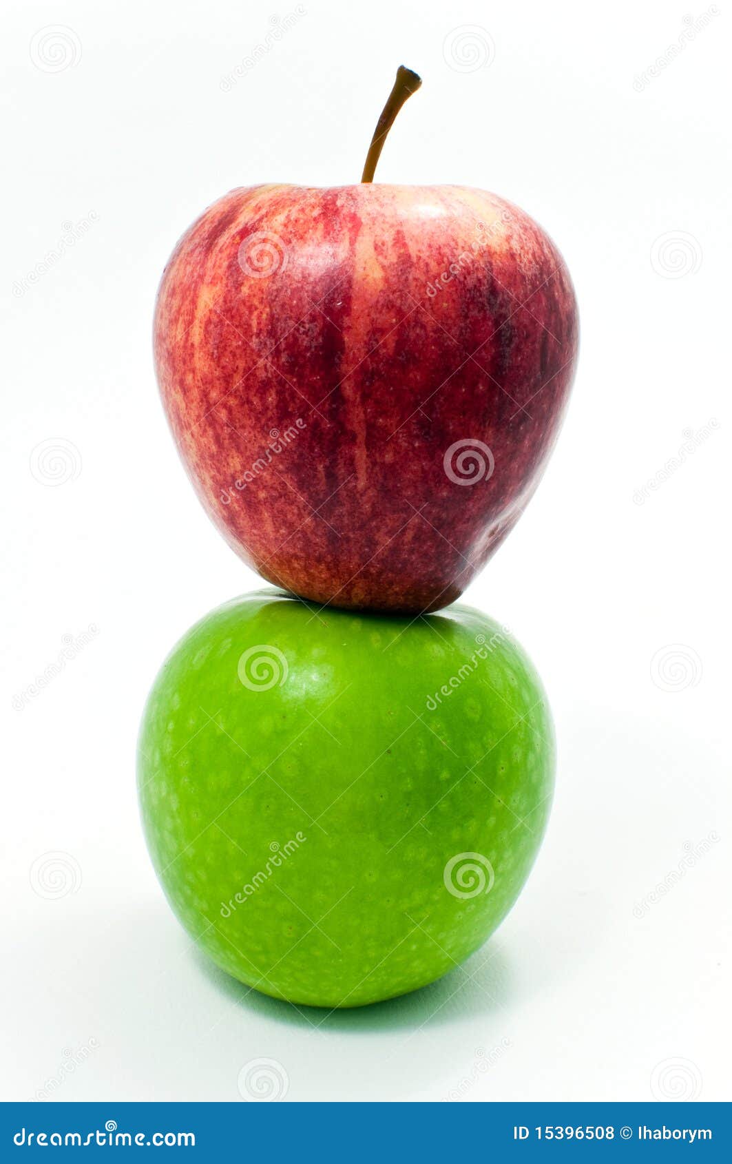 Red apple on green apple stock photo. Image of health - 15396508