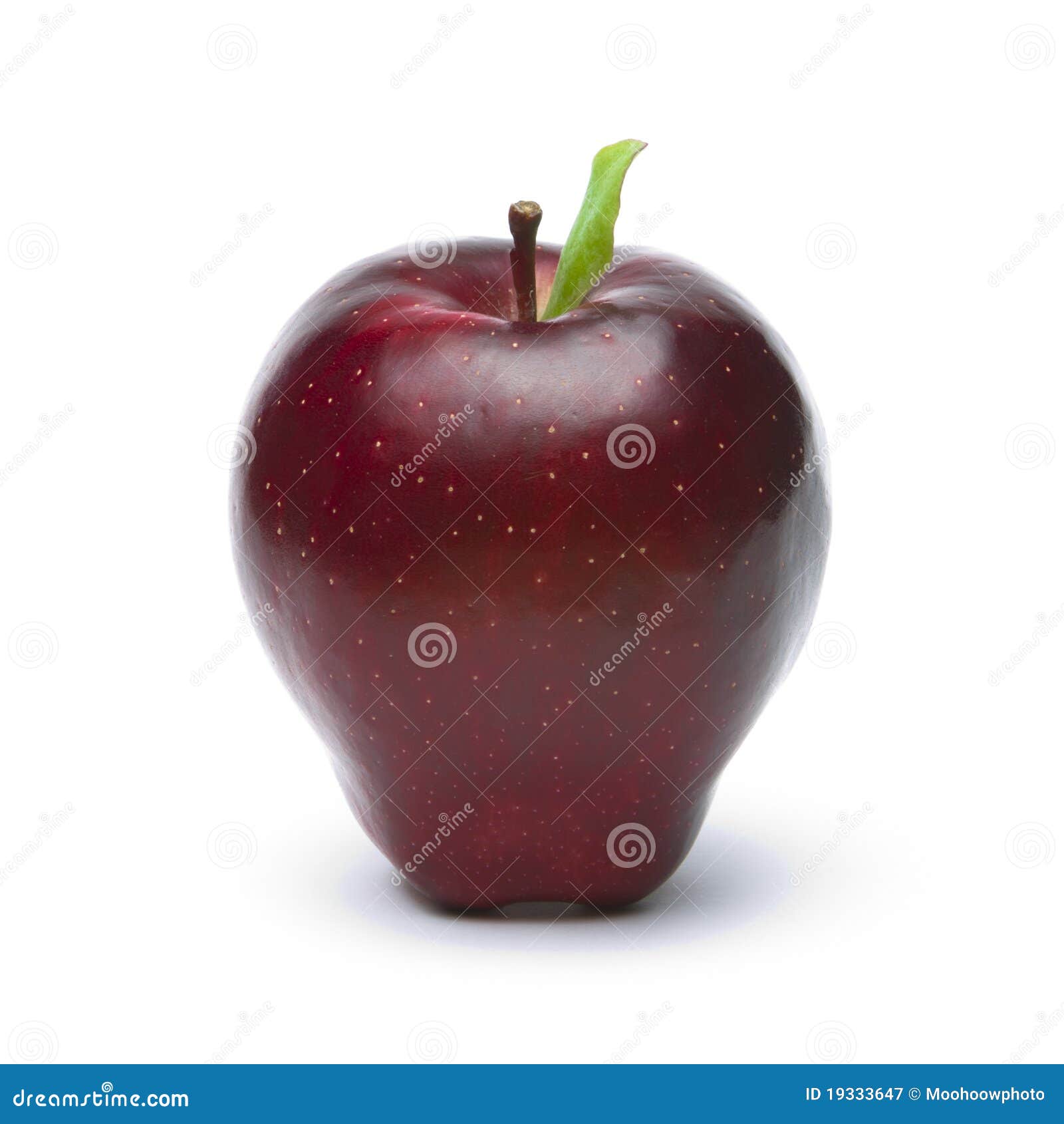 Red apple with green leaf stock image. Image of apple - 19333647