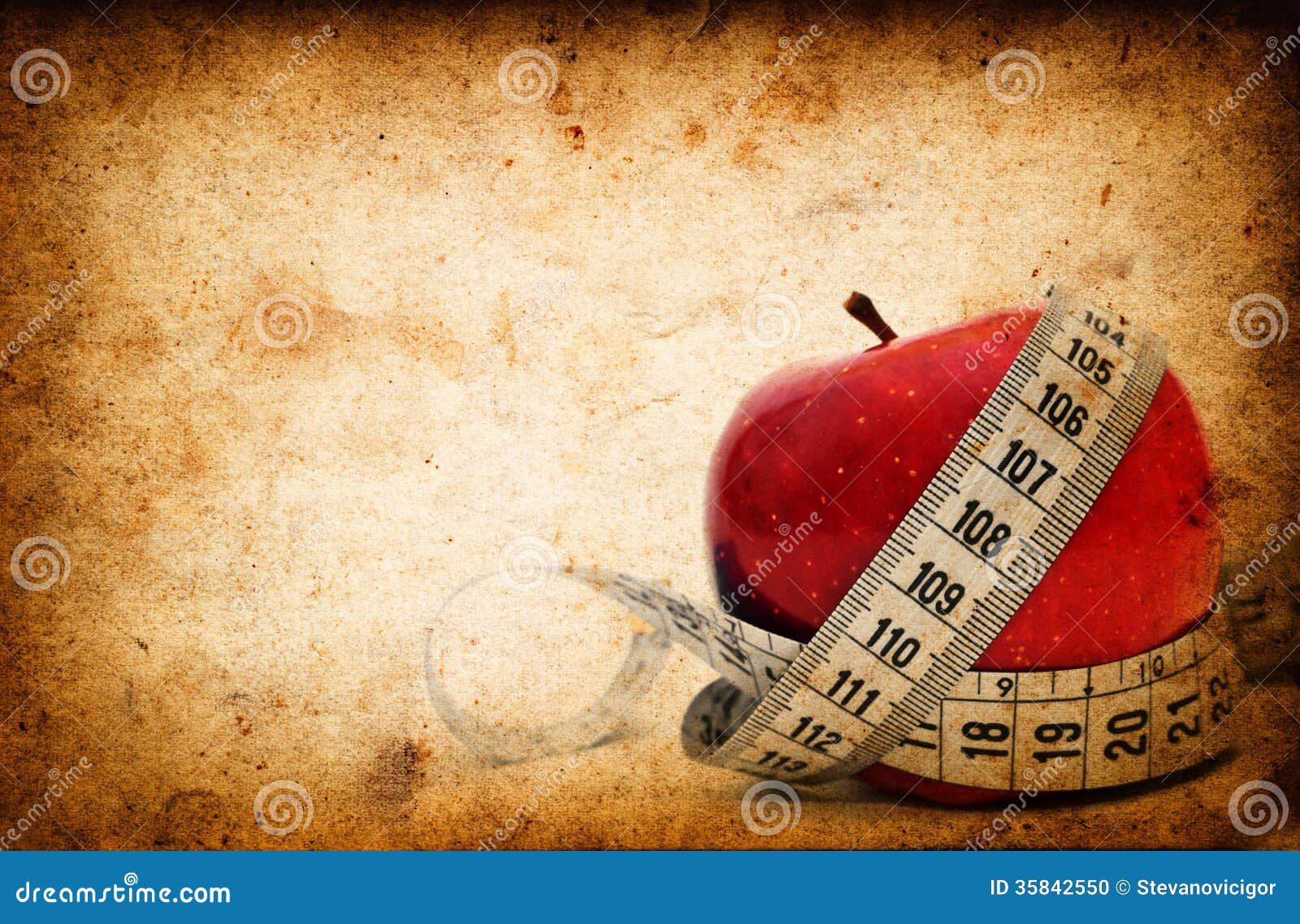 Red Apple on Grunge Old Paper Texture Stock Photo - Image of retro ...