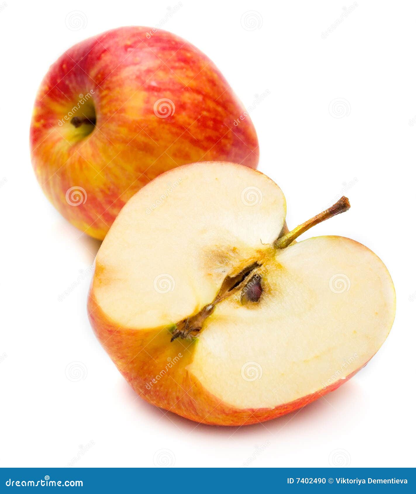 Red apple and half stock photo. Image of vitamin, tasty - 7402490