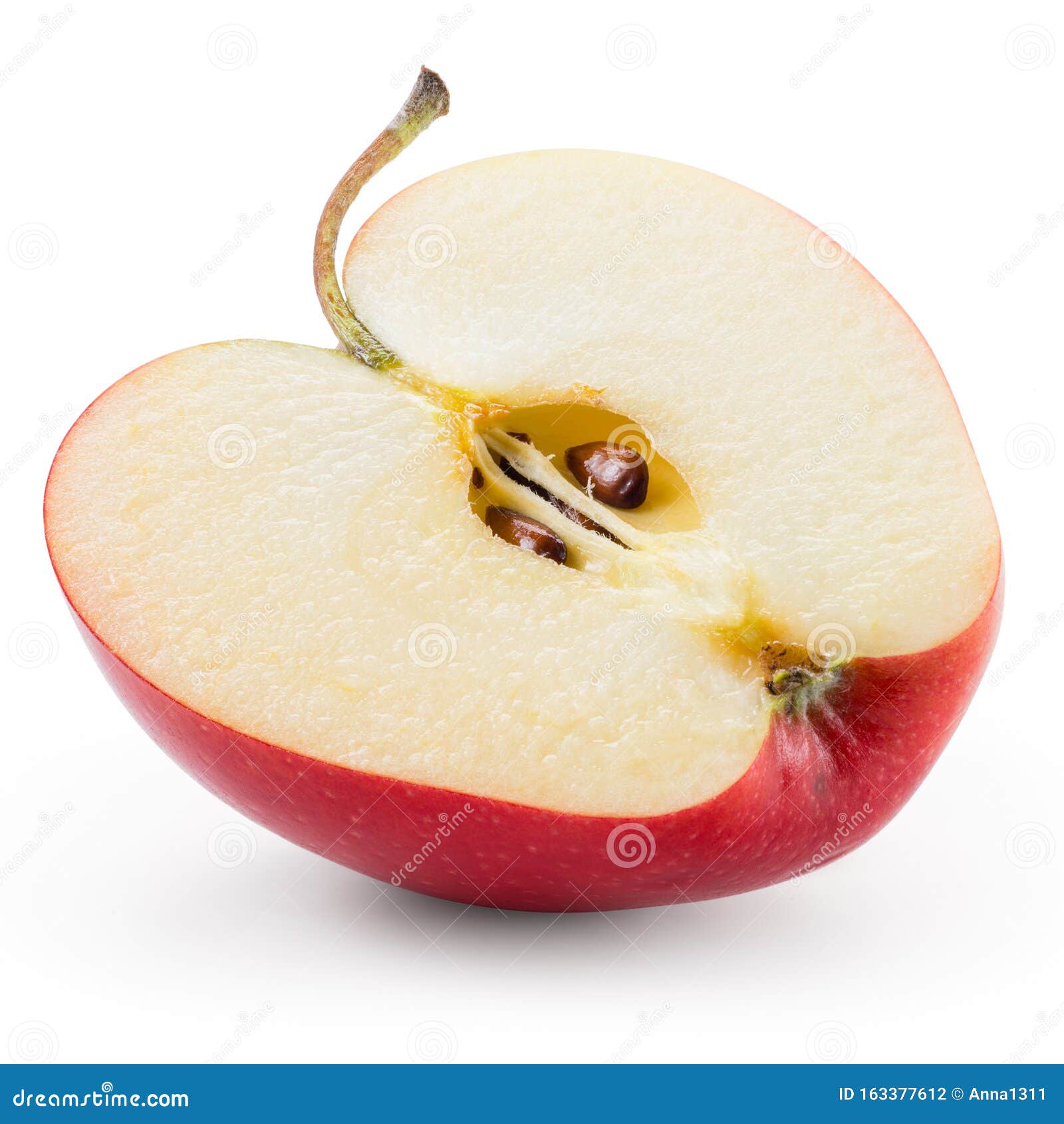 Red Apple. Half of Red Apple Isolated on White. with Clipping Path ...