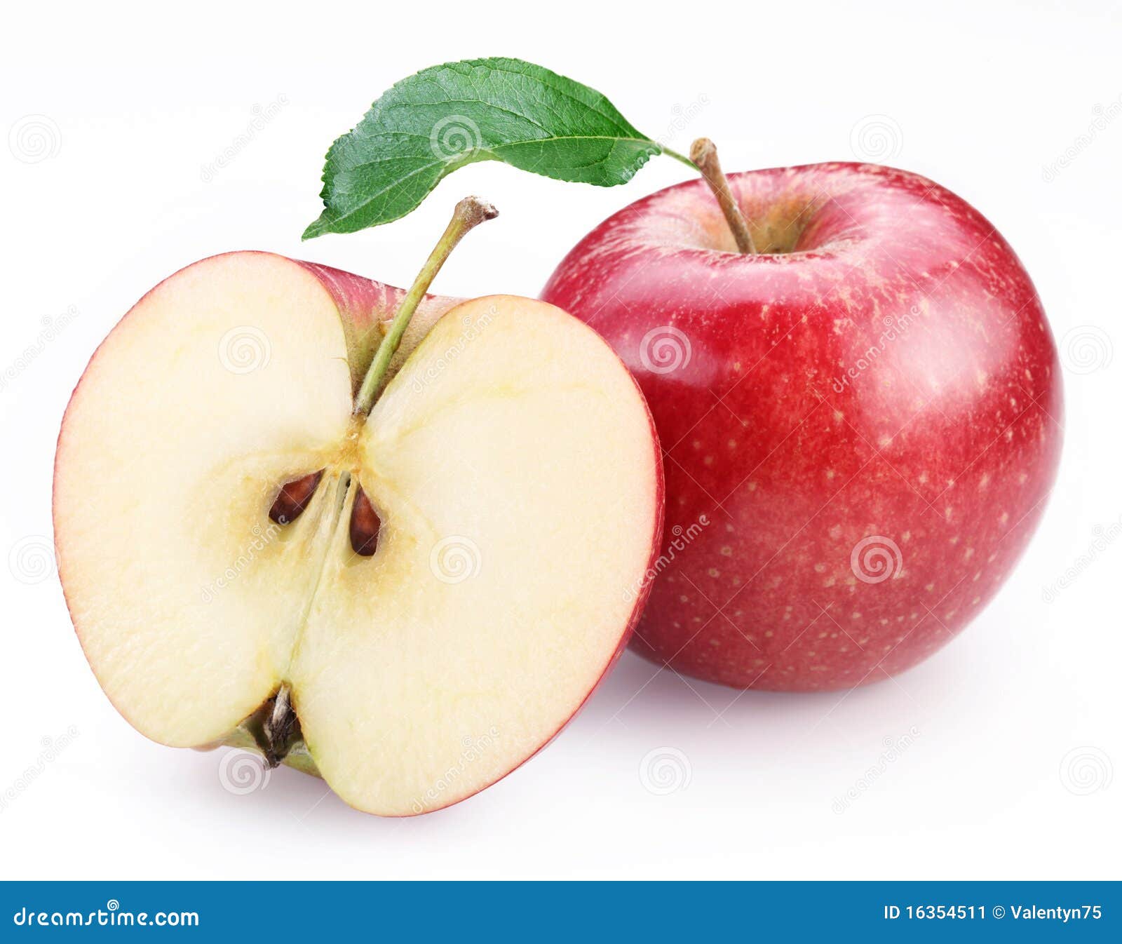 Red Apple and Half of Red Apple. Stock Image - Image of organic, piece ...