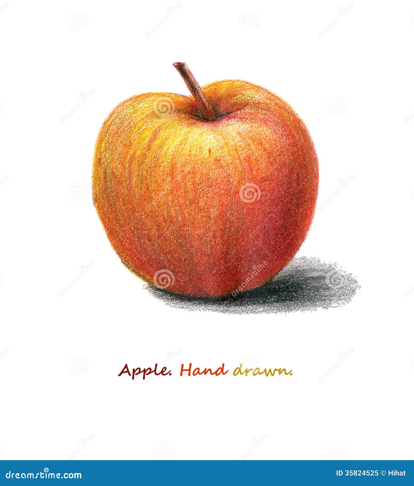 Red Apple. Hand Drawn. Vector Eps8 Stock Vector - Illustration of ...