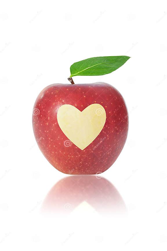 Red apple with heart stock image. Image of healthy, apple - 23226113