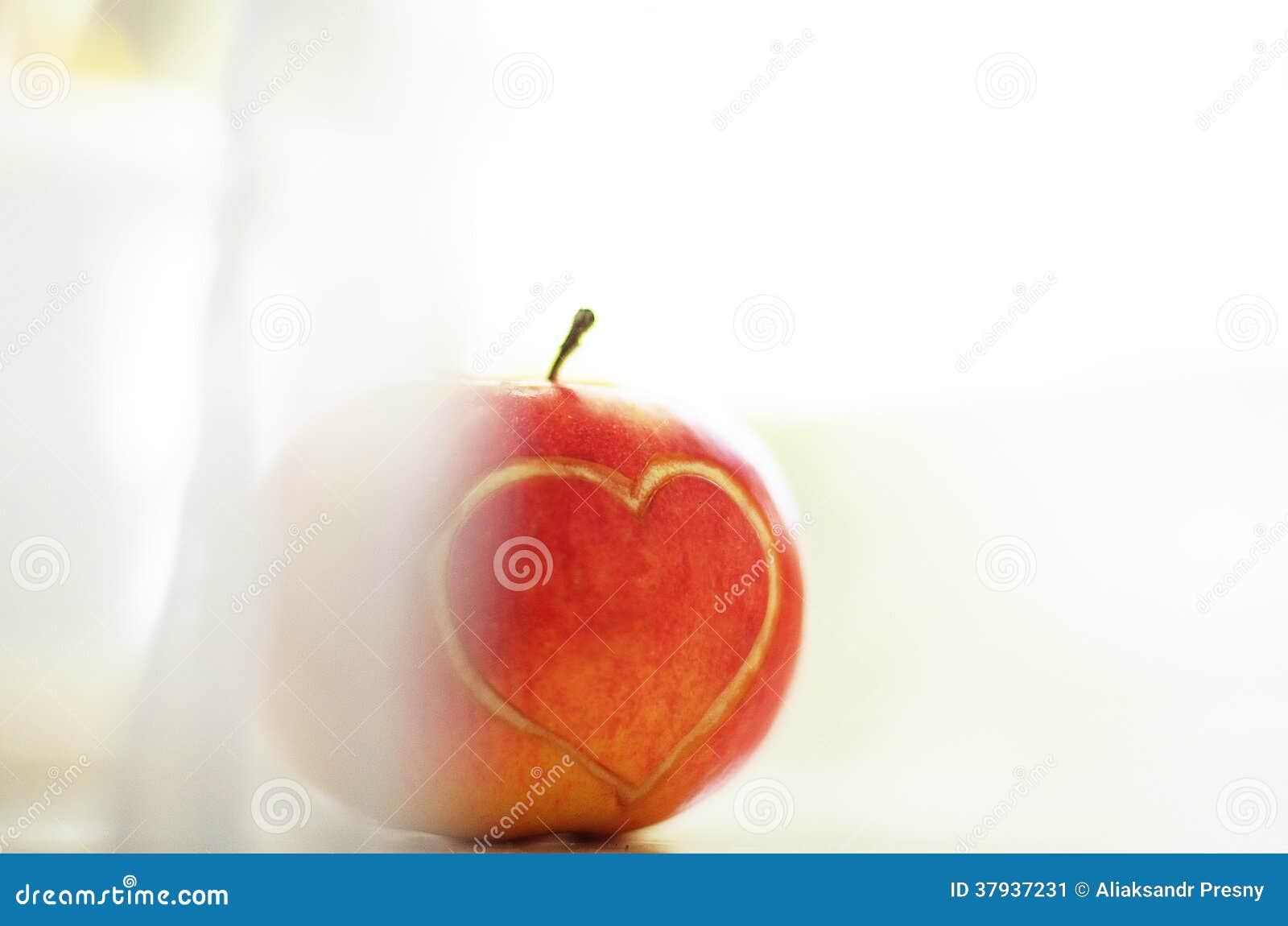 Red apple with heart stock image. Image of apple, health - 37937231