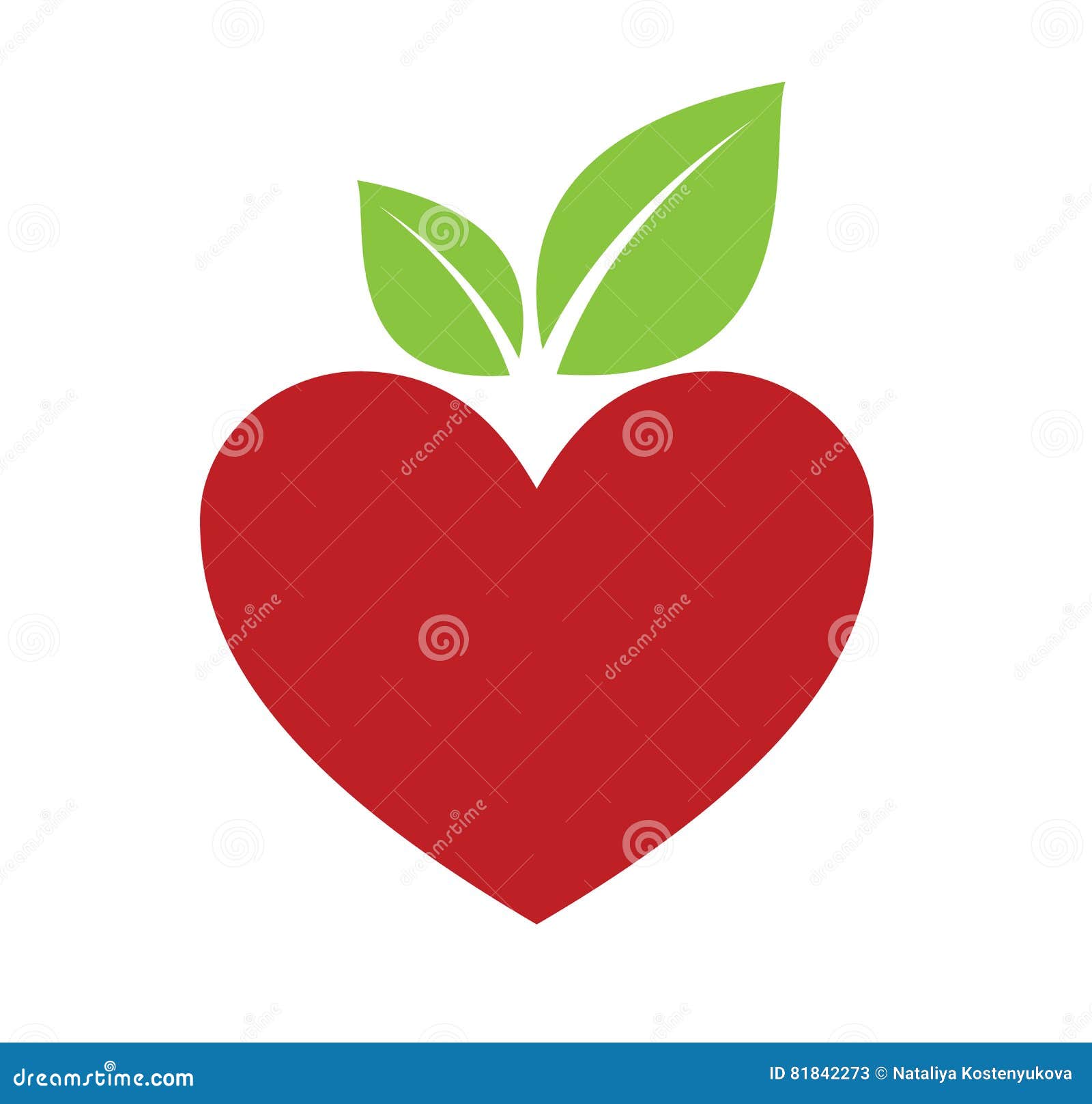 Red Apple With Heart Love Logo Icon In Minimal Simple Line Design Style ...