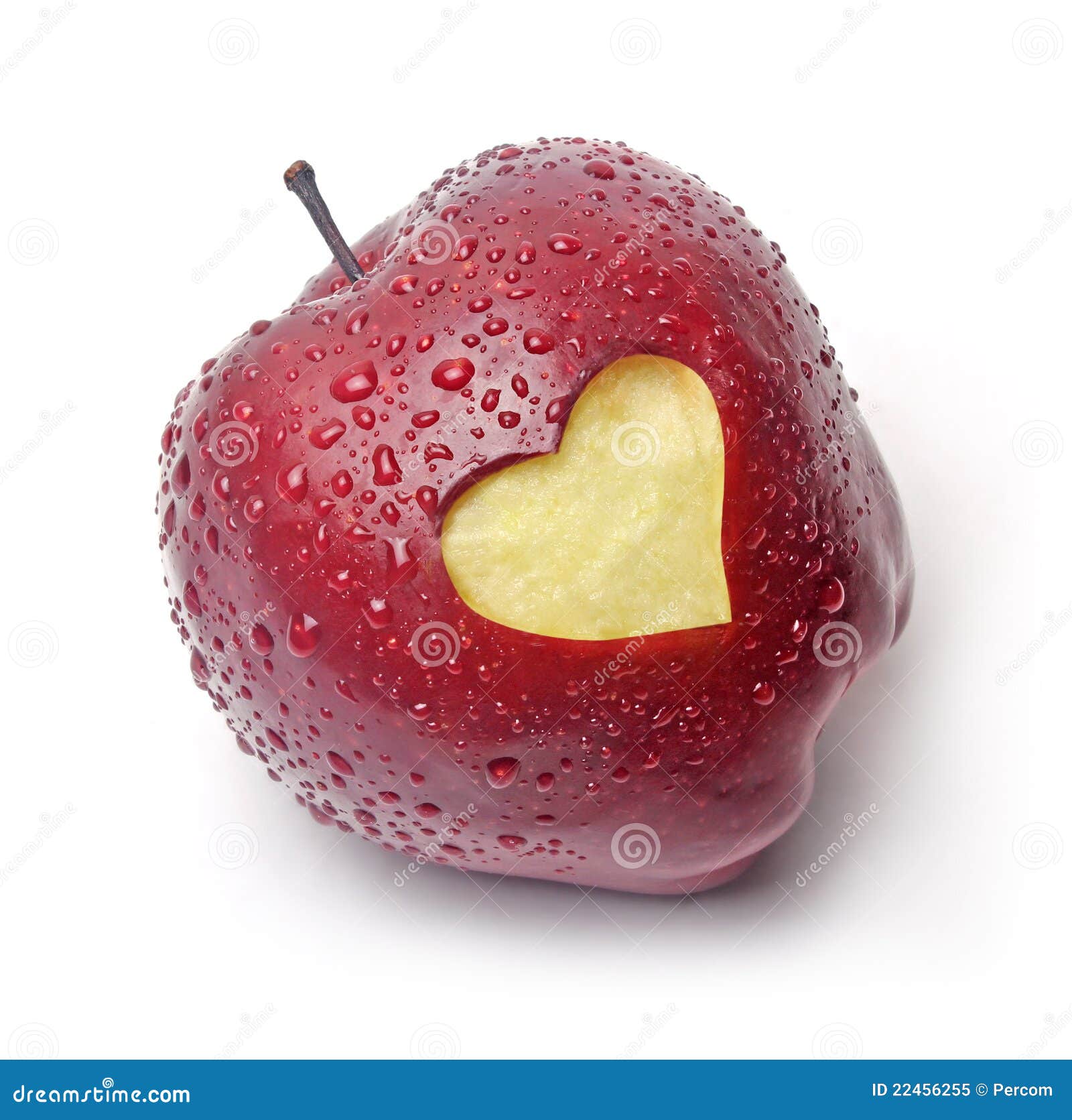 Red Apple with a Heart Symbol Stock Image - Image of coloured, romance ...