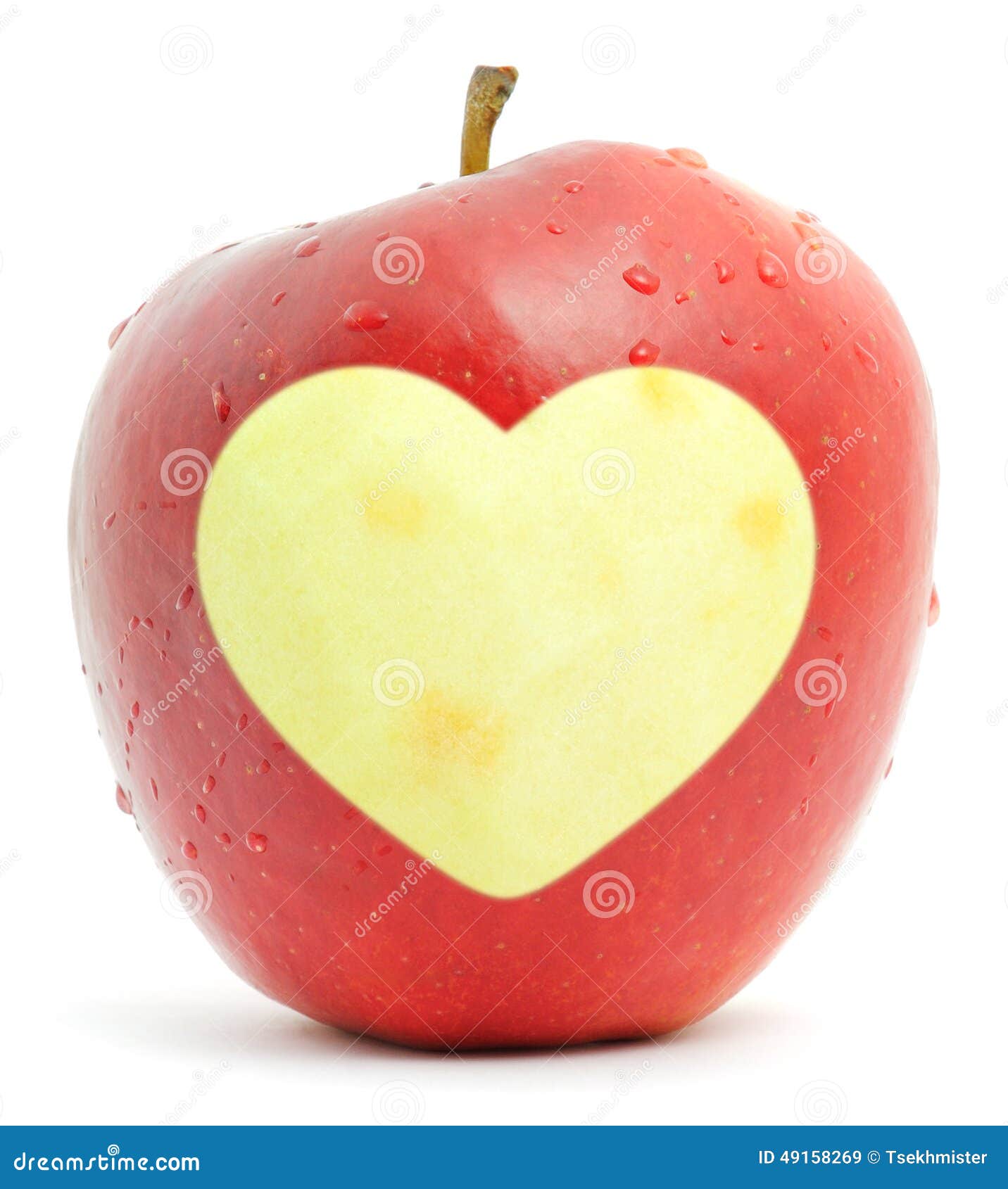 Red Apple with a Heart Symbol Stock Image - Image of heart, color: 49158269