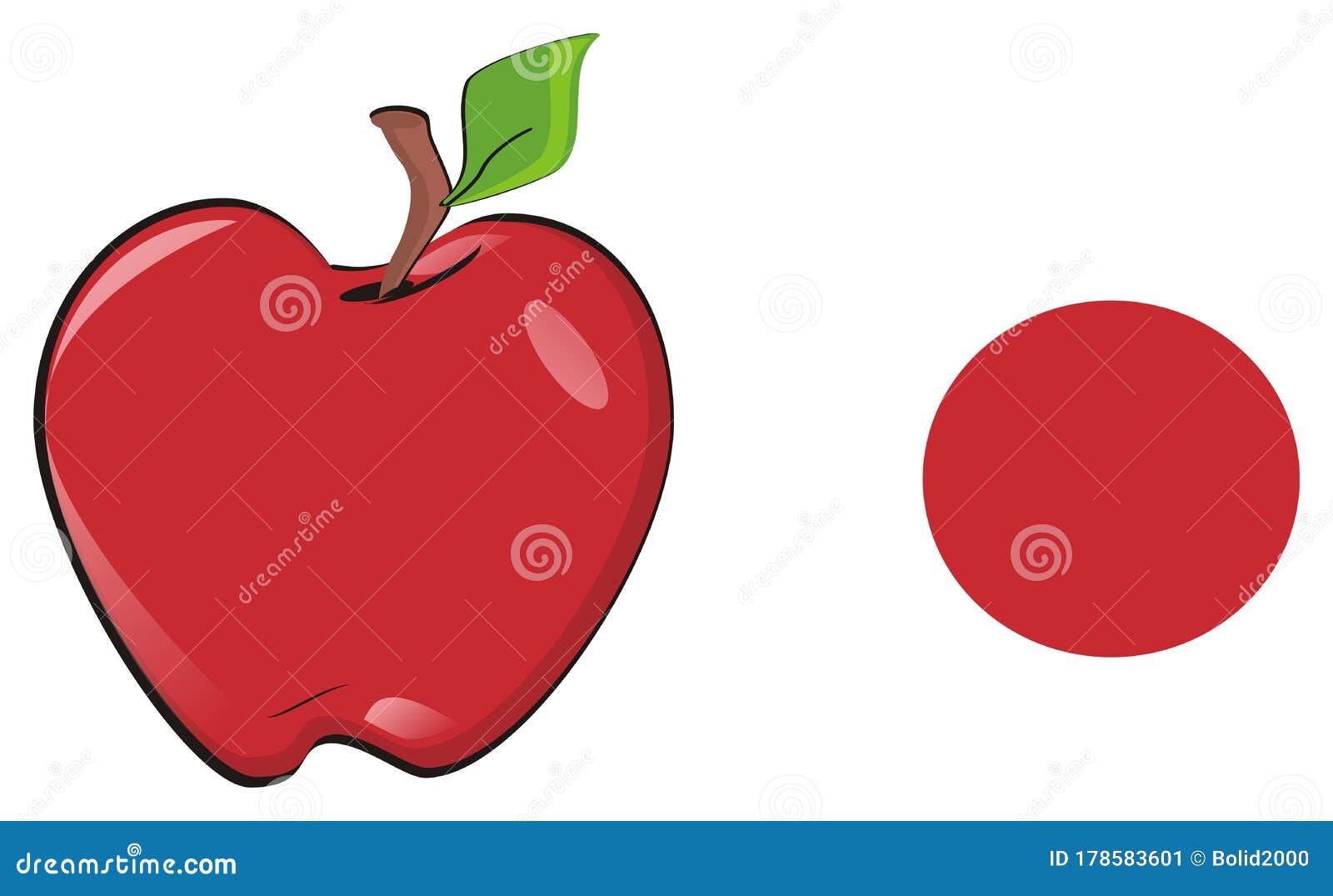 Red apple and red sign stock illustration. Illustration of color ...