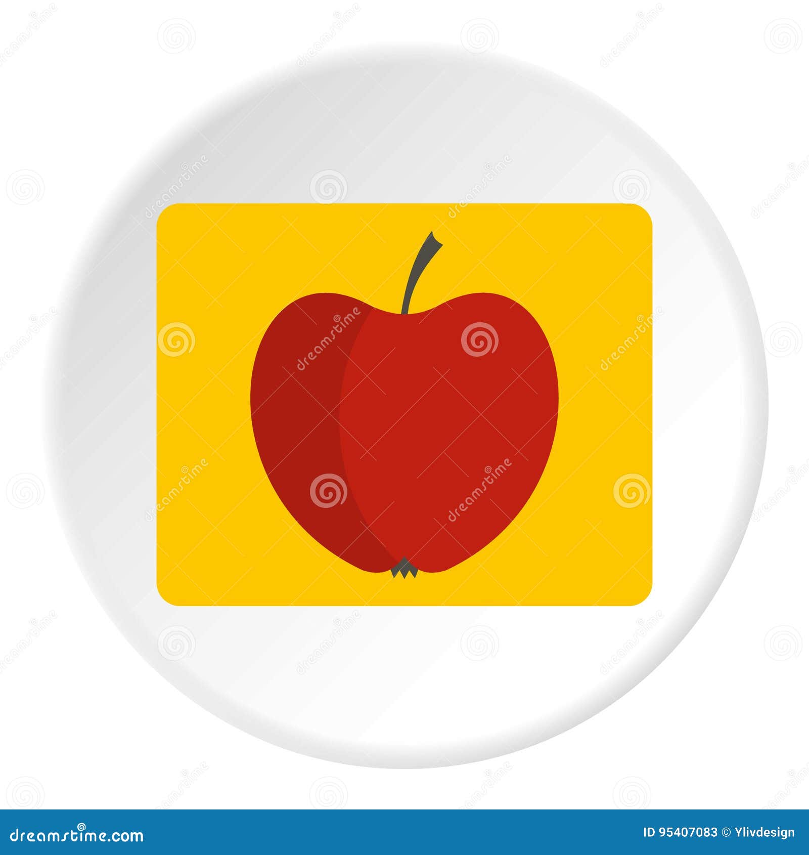 Red apple icon circle stock vector. Illustration of freshness - 95407083