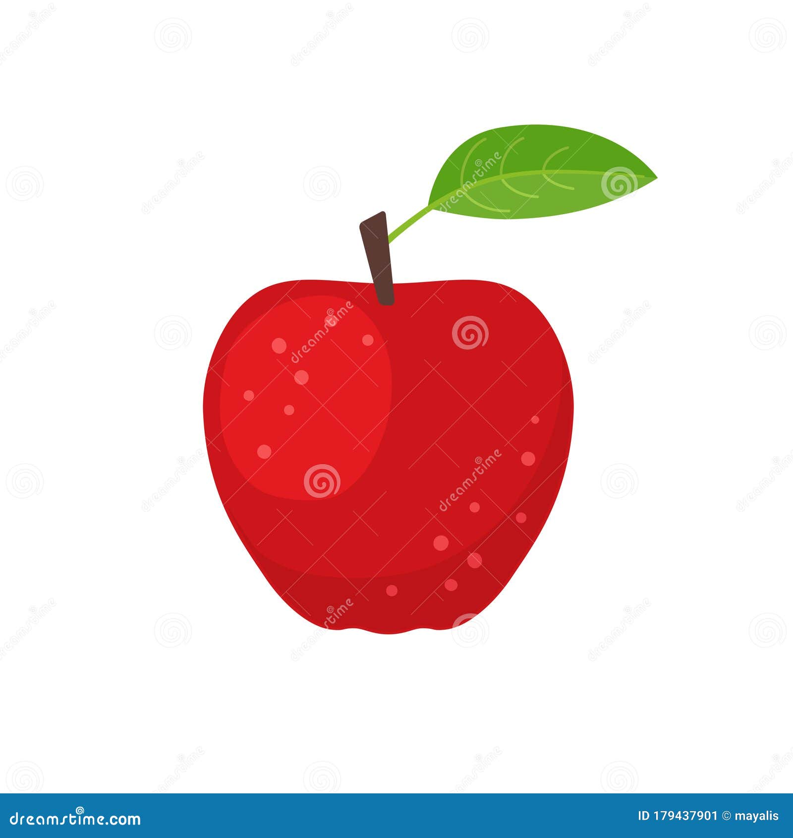 Red Apple Icon Flat Design Vector Illustration Stock Vector ...