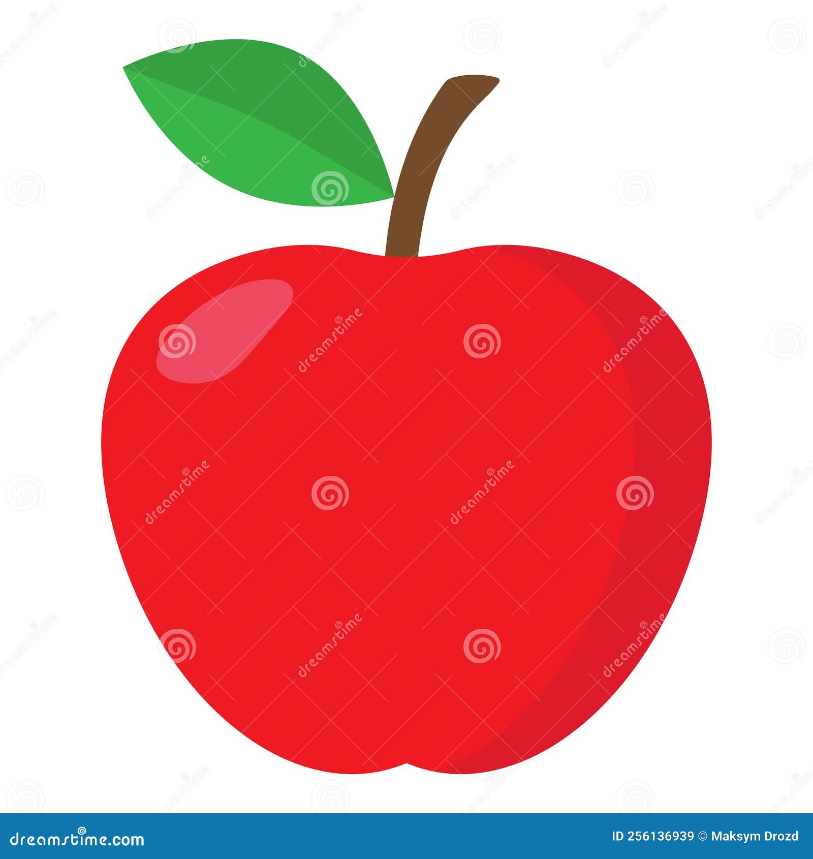 Red Apple Icon in Flat Style. Vector Illustration Isolated on White ...